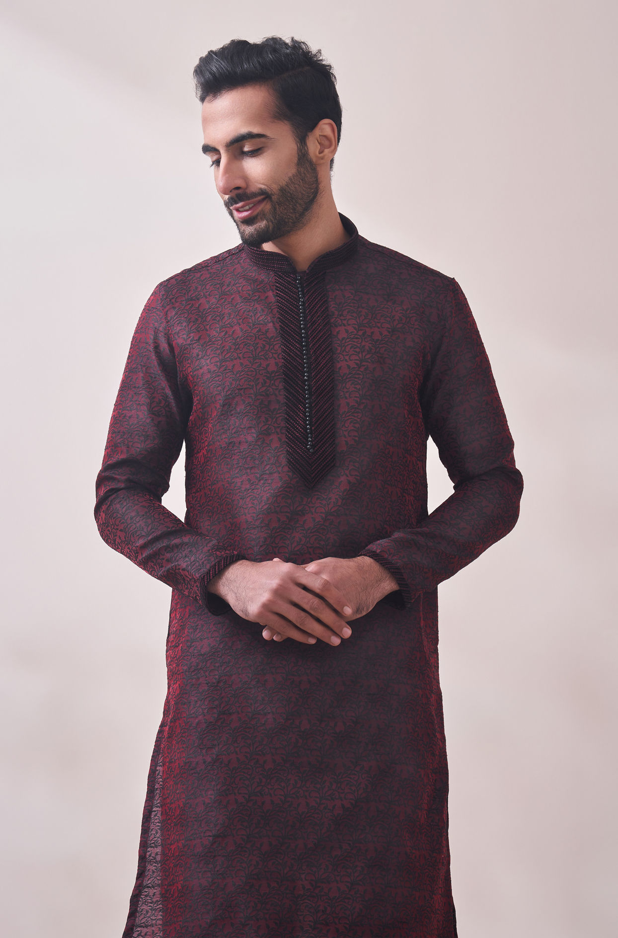 Buy Classy Maroon Kurta Set Online in India @Manyavar - Kurta Pajama ...