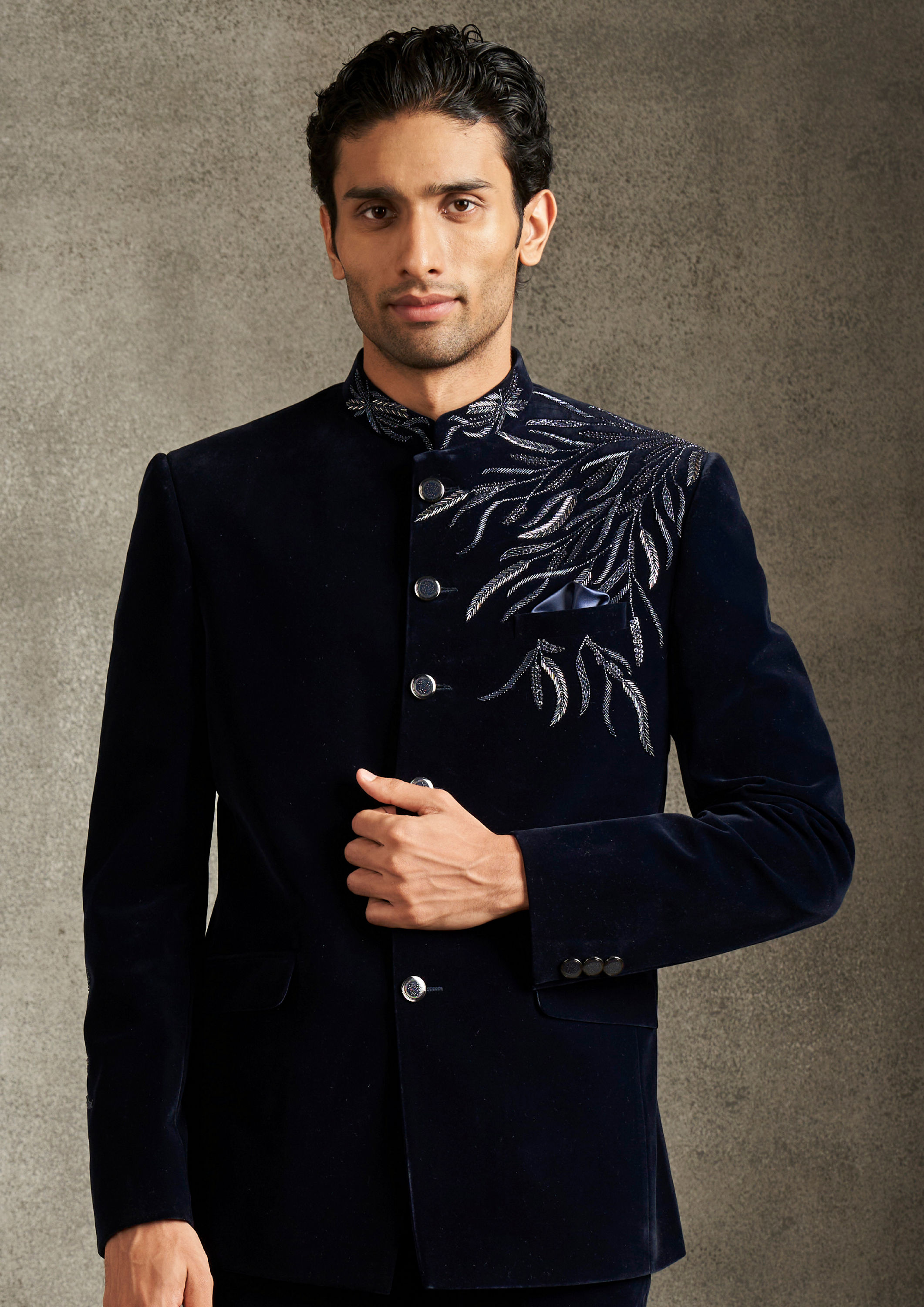Buy Royal Blue Velvet Jodhpuri Set Online in India @Twamev - Jodhpuri ...