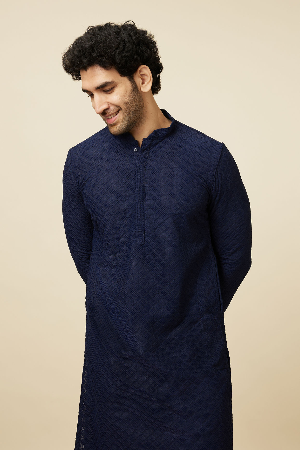 Buy Traditional Chikankari Blue Kurta Set Online in India @Manyavar ...