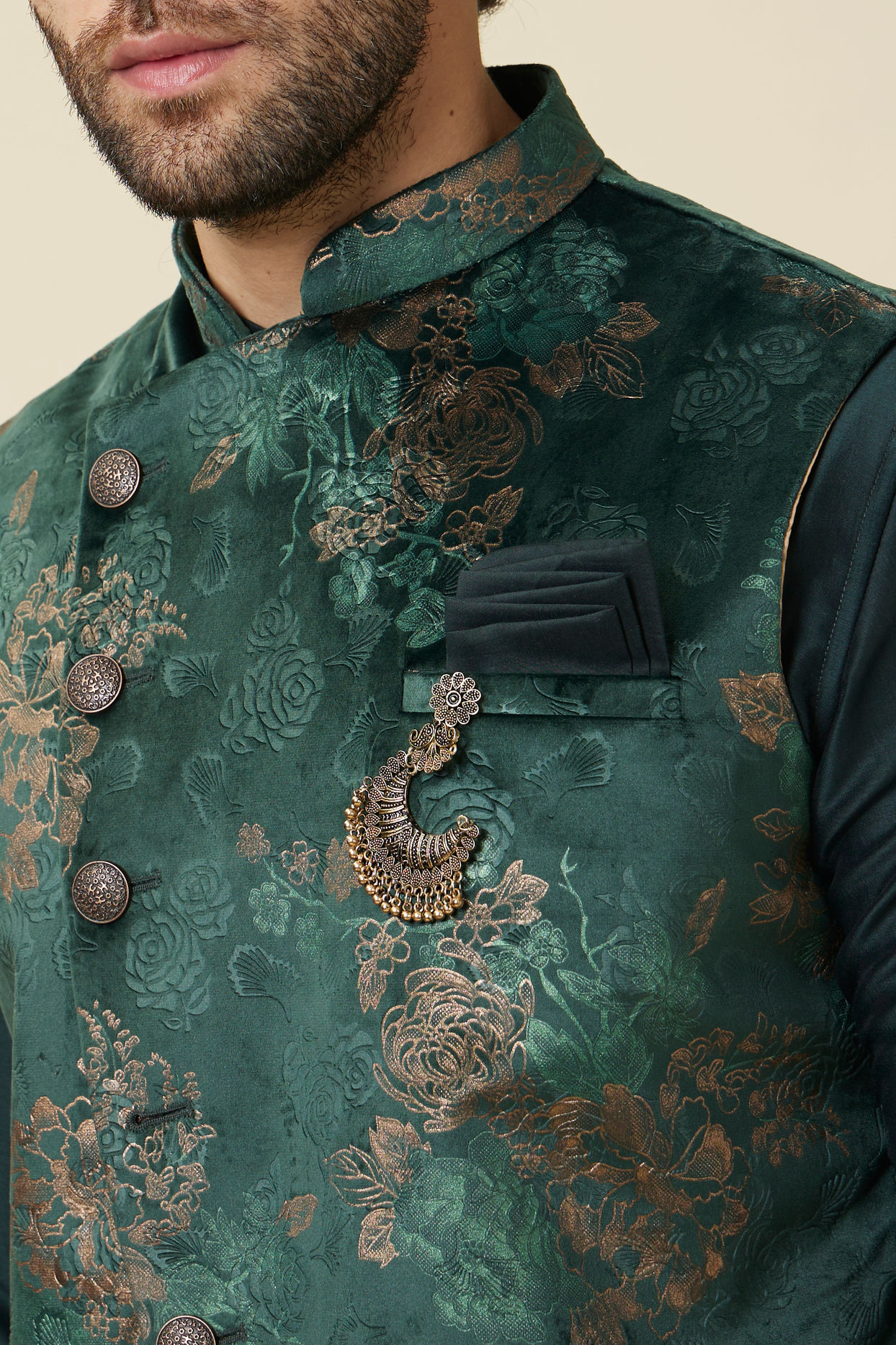Buy Hunter Green Floral Patterned Jacket Set Online in the USA ...