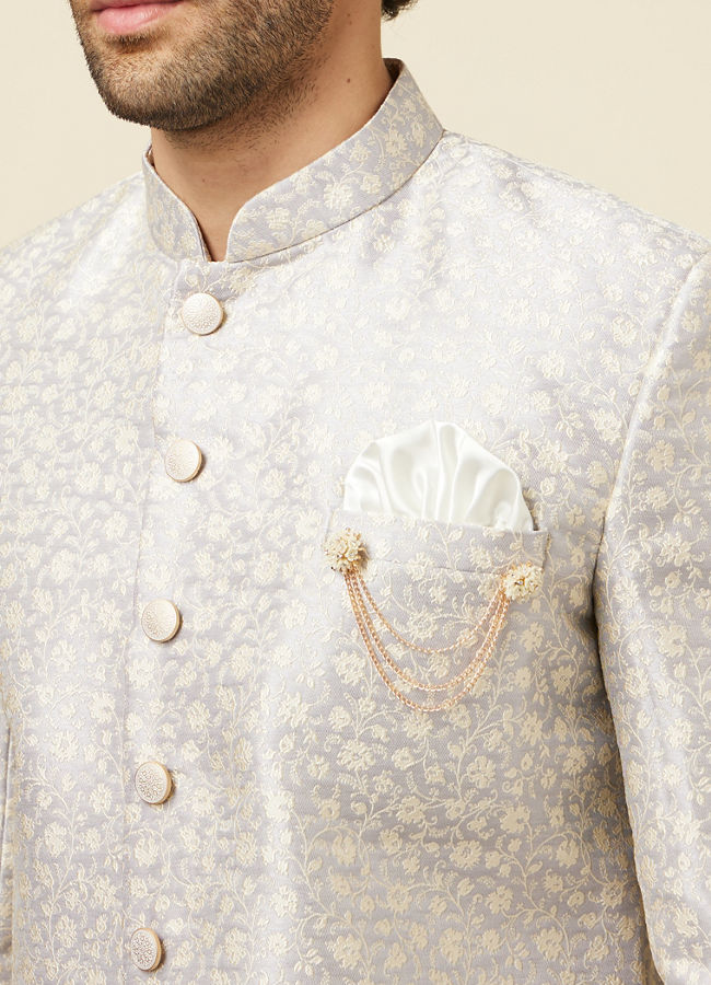 Buy Light Lilac Floral Patterned Indo Western Jacket Online in India ...