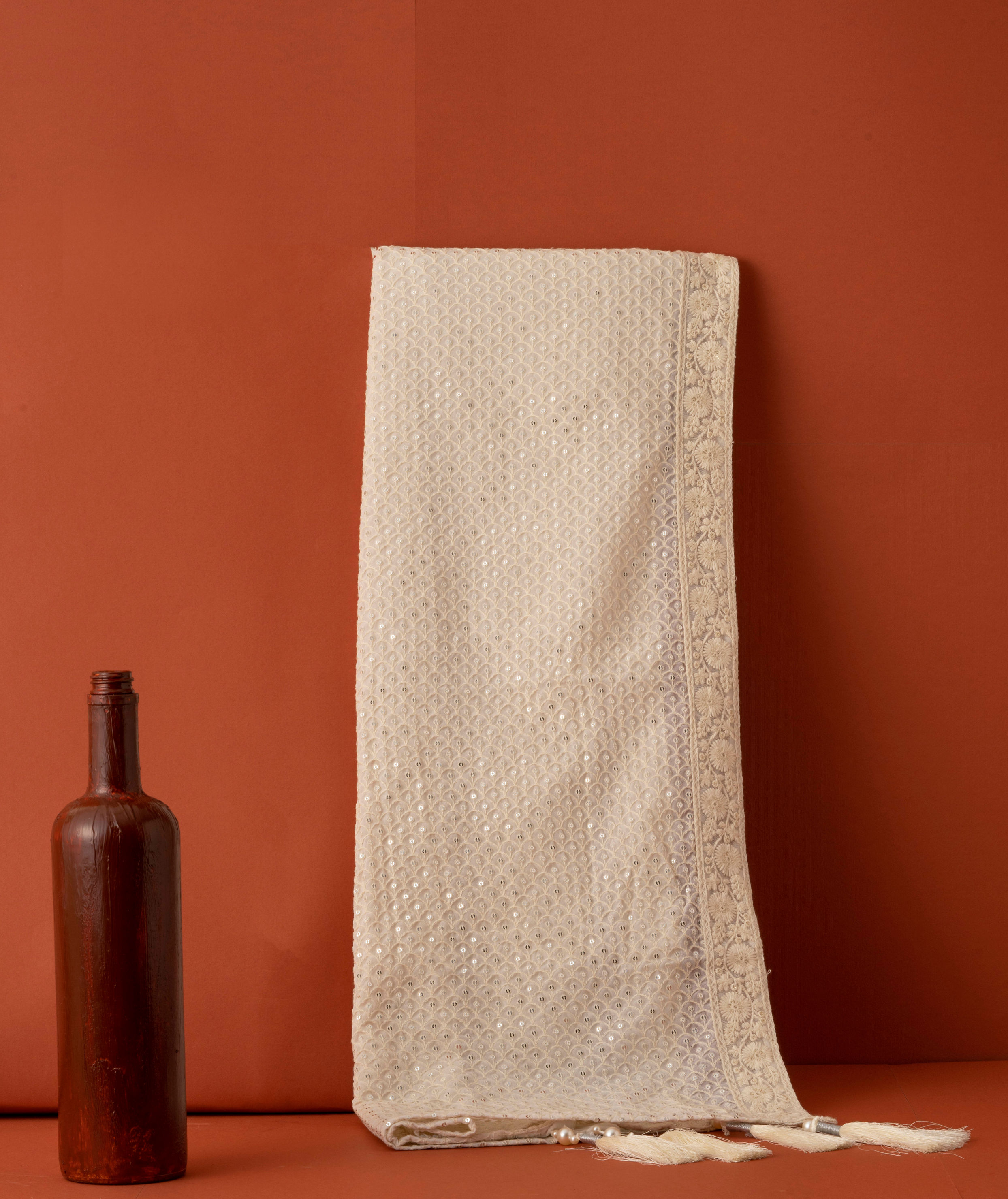 Buy Cream Georgette Dupatta Online in the USA @Manyavar - Dupatta for Men