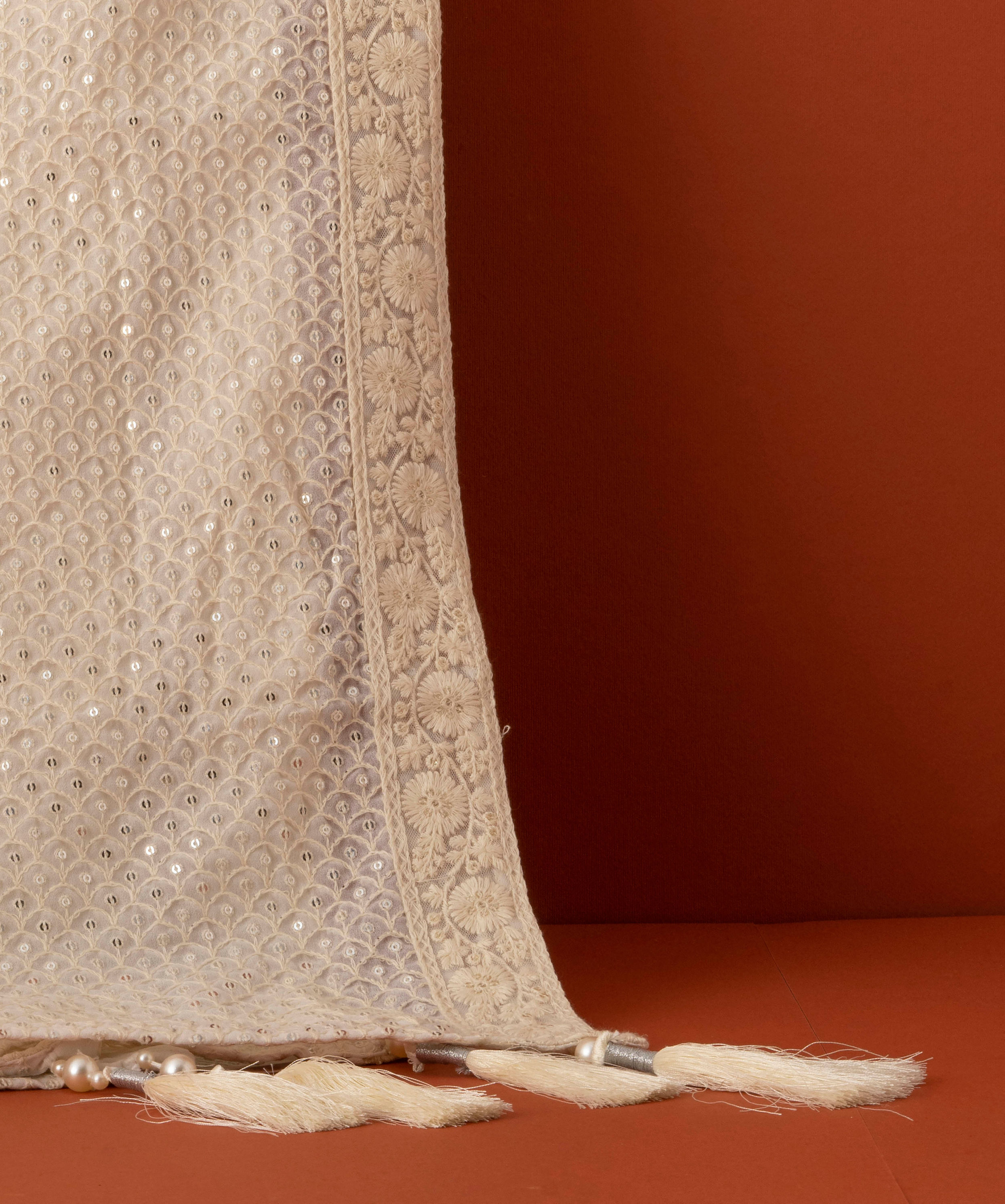 Buy Cream Georgette Dupatta Online in the USA @Manyavar - Dupatta for Men