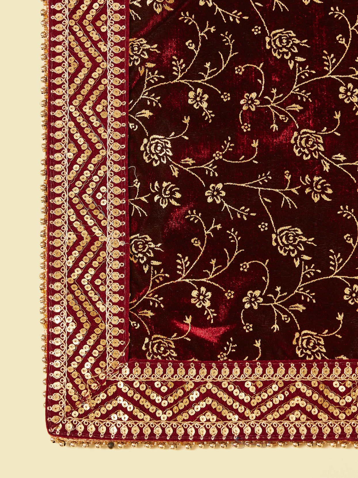 Buy Classic Maroon Bel Buti Patterned Dupatta Online in the USA ...