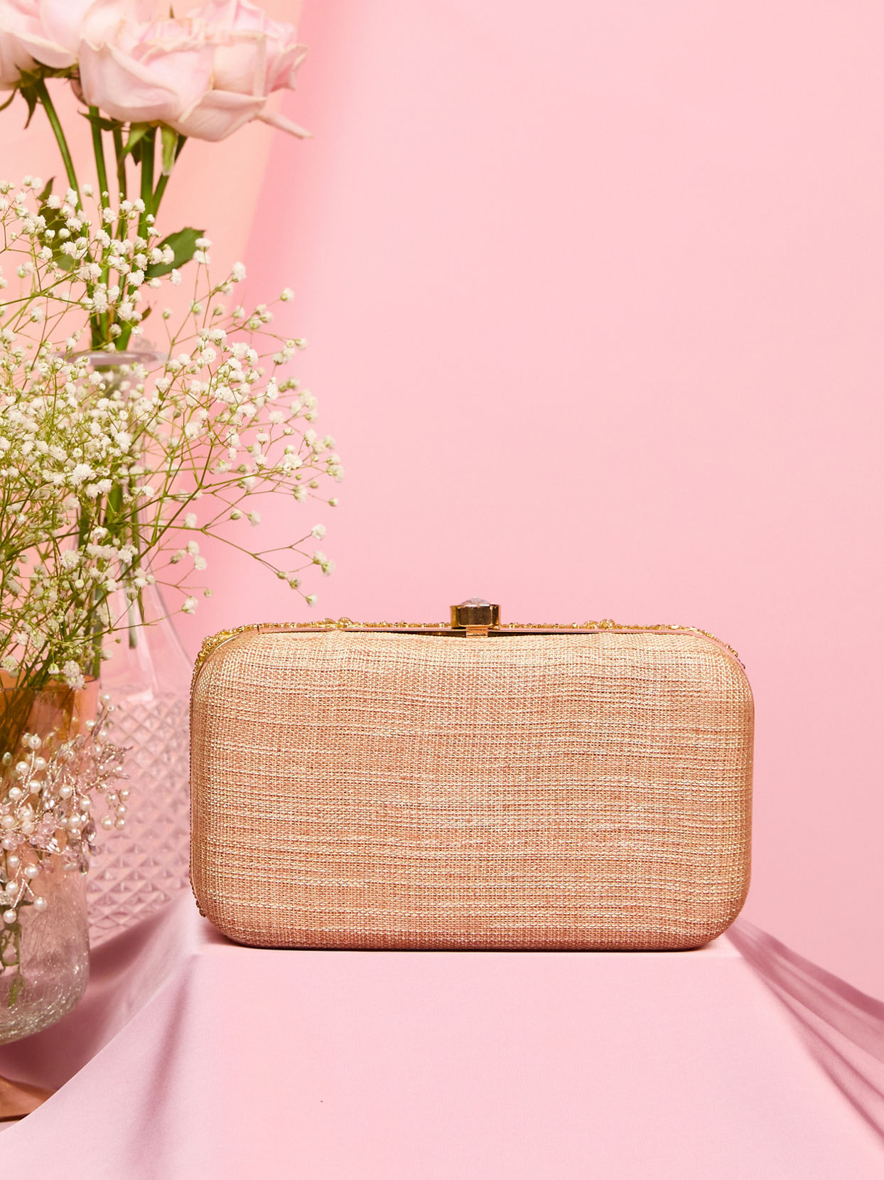 Buy Fawn Art Silk Clutch Bag Online in India @Mohey - Bag for Women