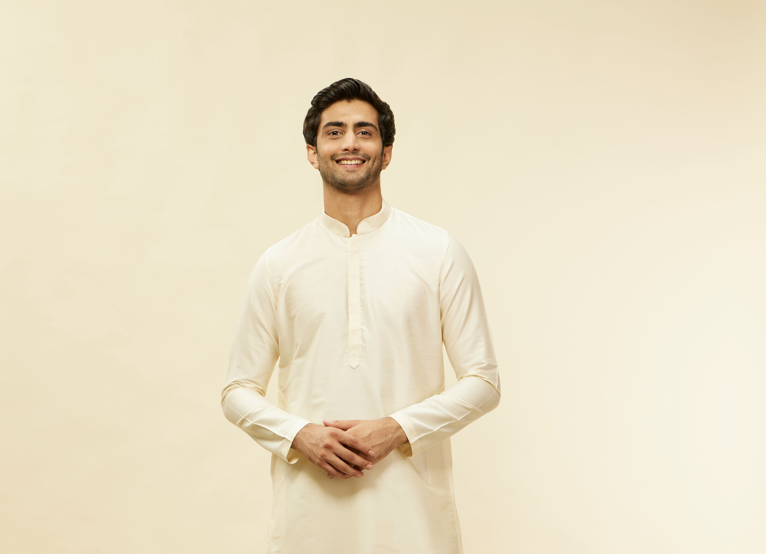 Buy Classic Cream Kurta Set Online in the USA @Twamev - Kurta Pajama ...