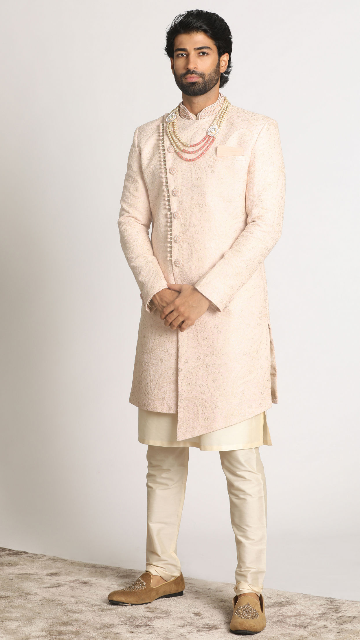 Buy Light Pink Indo Western Online in India @Manyavar - Indo Western ...