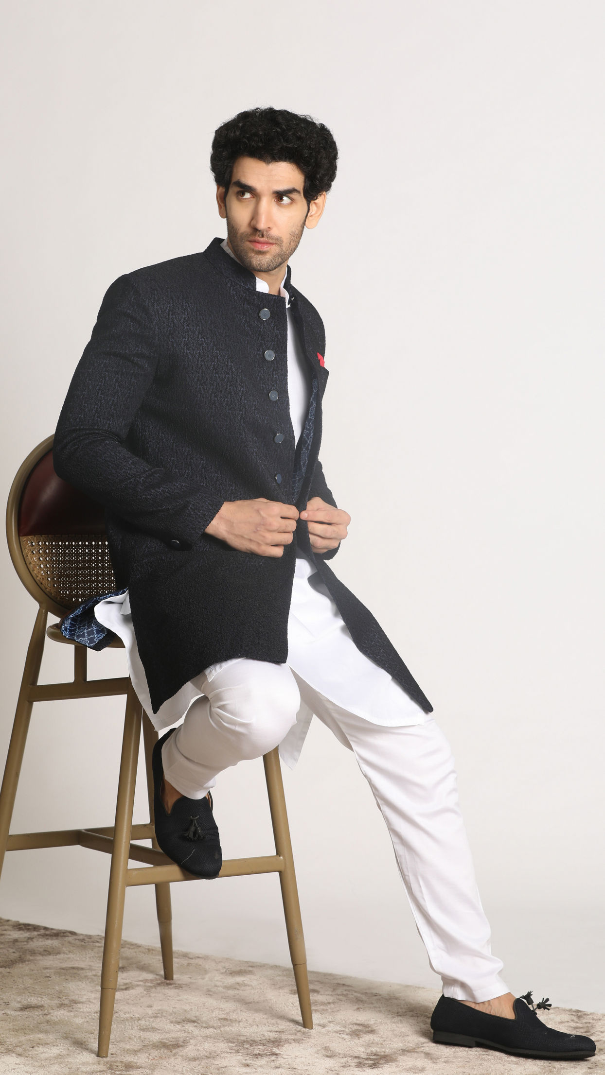 Indo Western for Men - Buy Suave Blue Indo-Western Set Online @Manyavar
