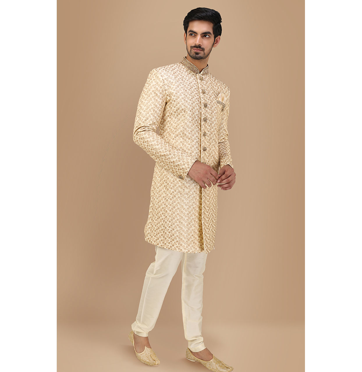 Indo Western for Men - Buy Fashionable Cream Indo Western Set Online ...