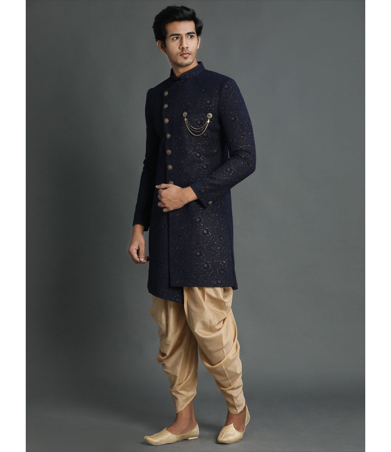 Indo Western for Men - Buy Appealing Dark Blue Indo Western Set Online ...