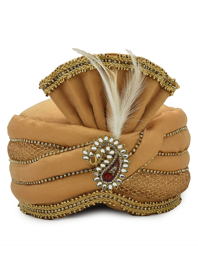 Buy Elegant Fawn Colour Safa Online in UAE @Manyavar - Safa for Men