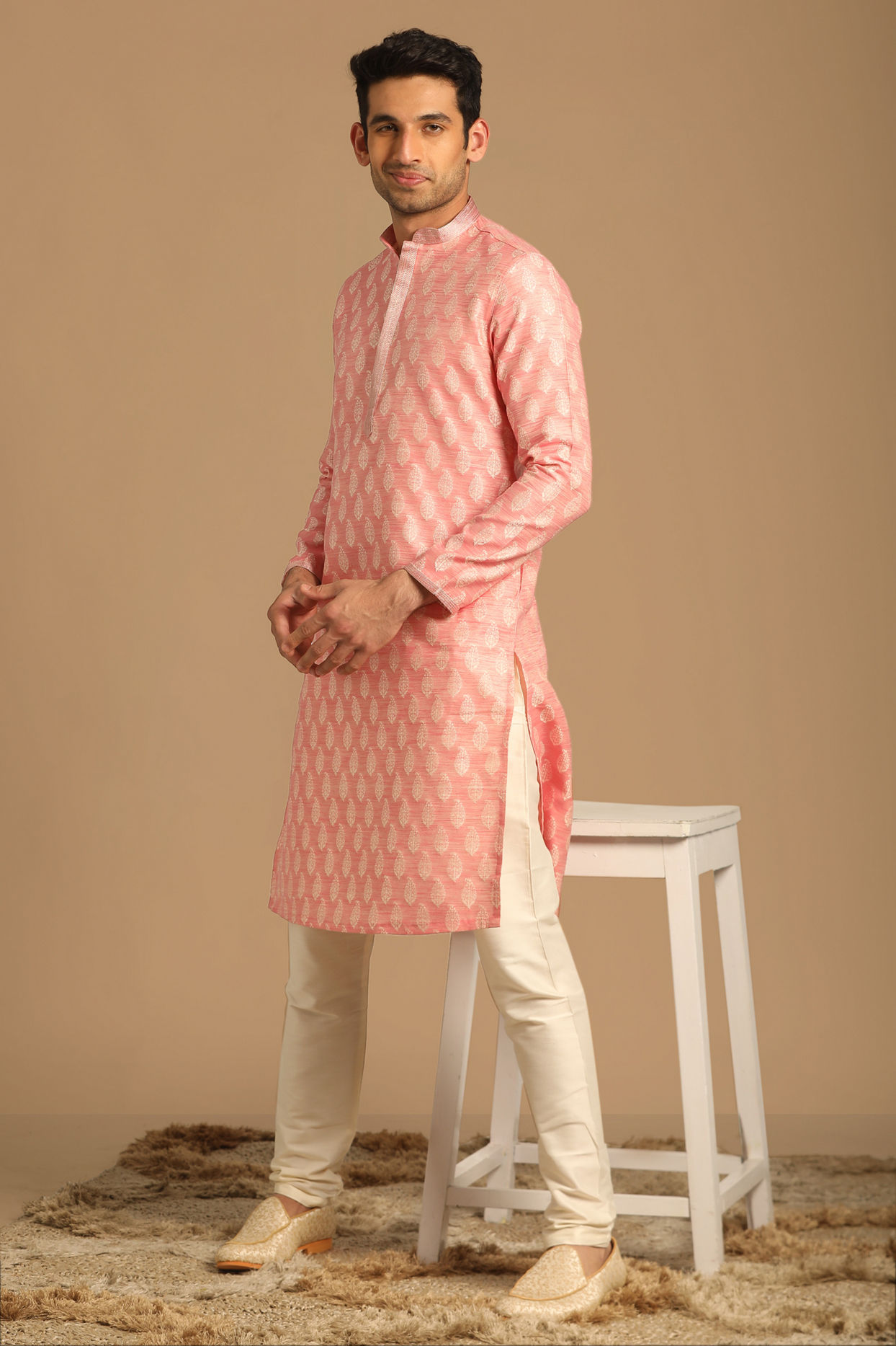Kurta Pajama for Men - Buy Pastel Pink Kurta Set Online @Manyavar