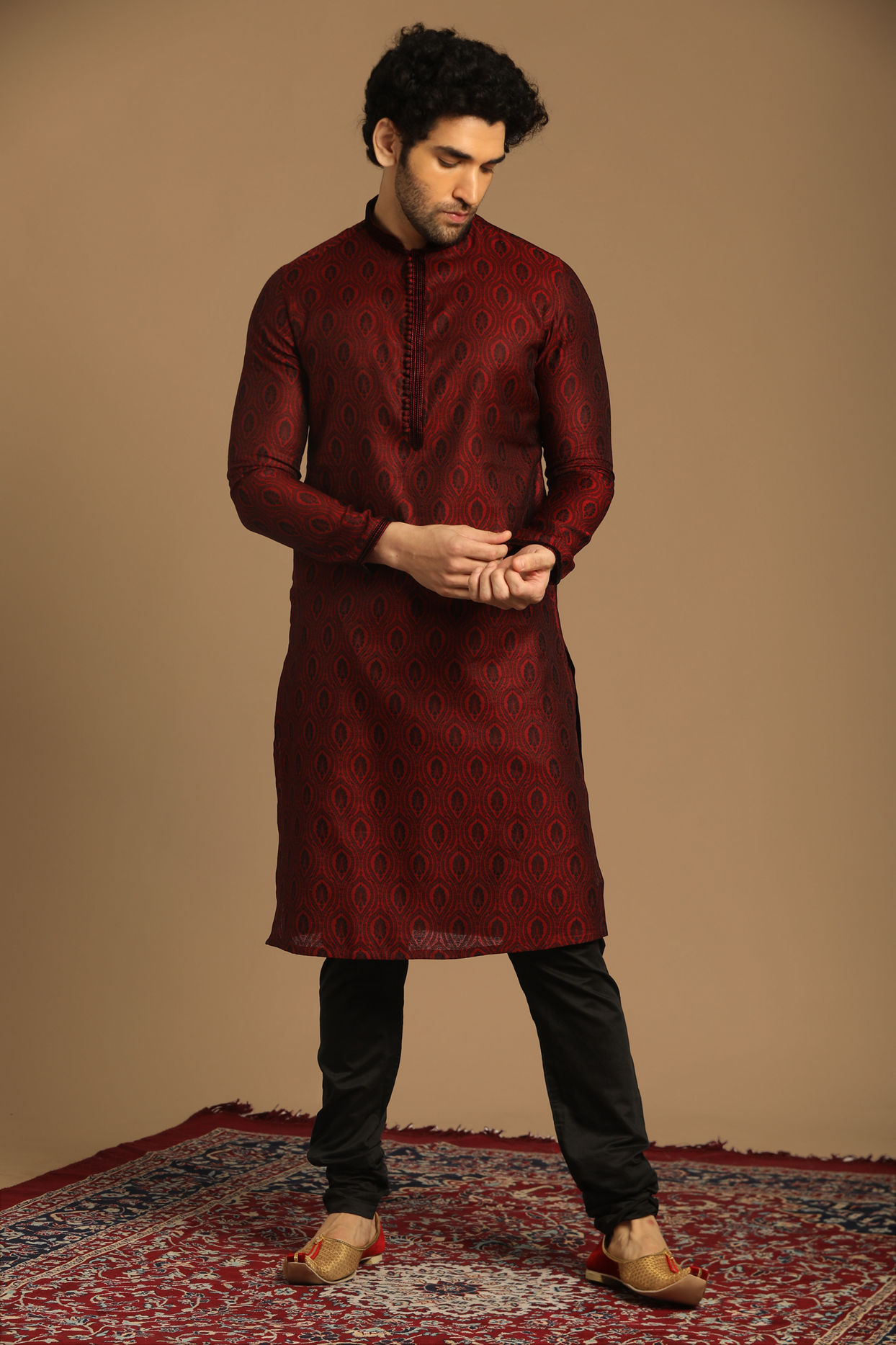 Kurta Pajama for Men - Buy Vibrant Maroon Kurta Set Online @Manyavar