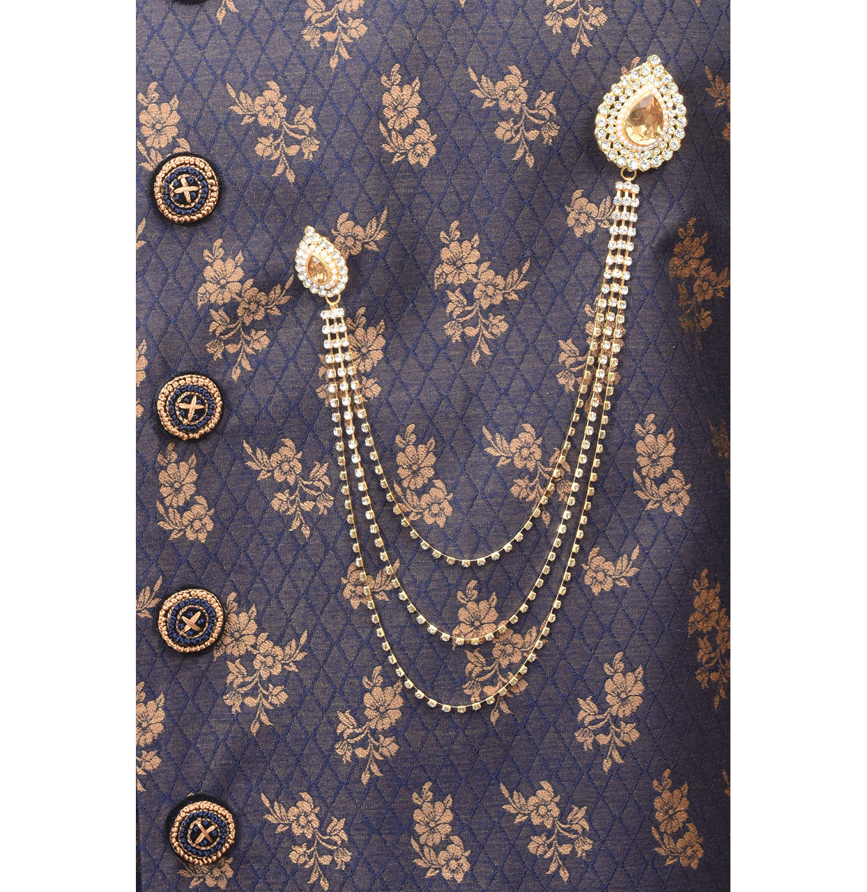 Brooch for Men - Buy Amber Yellow Gemstone And Diamante Studded Chain ...