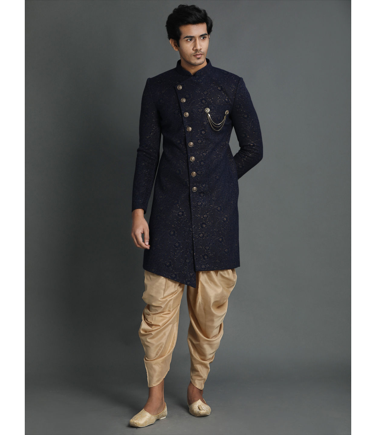 Indo Western for Men - Buy Appealing Dark Blue Indo Western Set Online ...