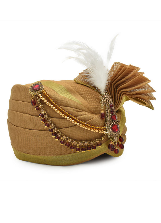 Buy Fawn Designer Safa Online in India @Manyavar - Safa for Men