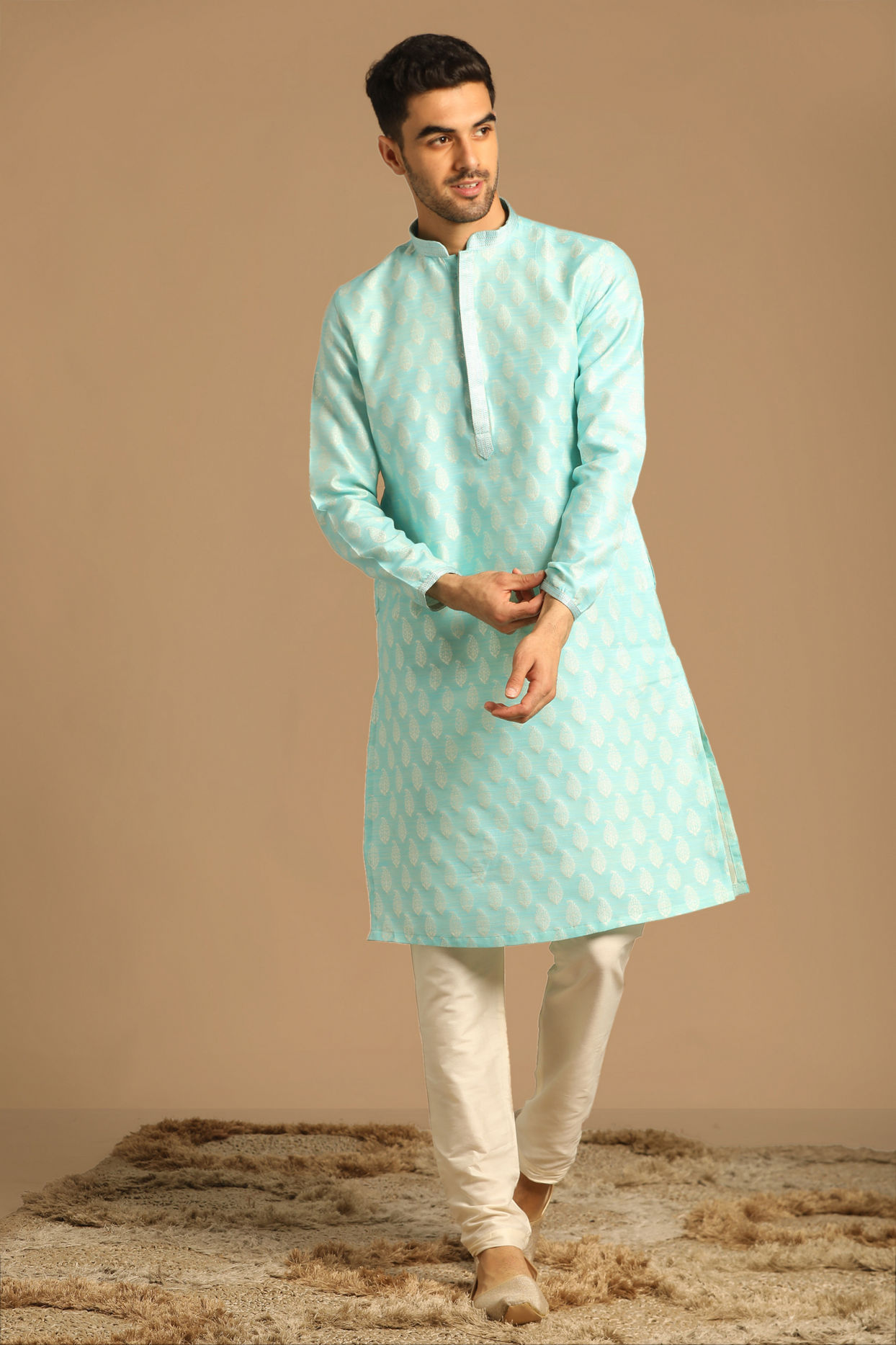 Buy Peppy Blue Kurta Set Online in India @Manyavar - Kurta Pajama for Men