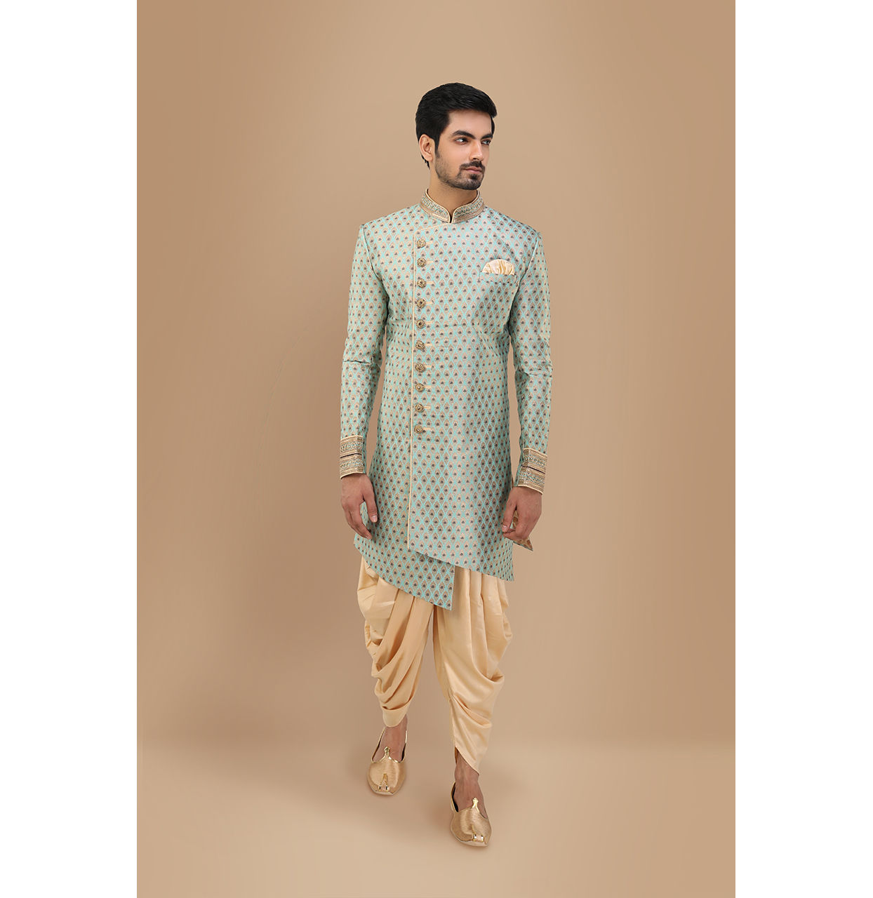 Buy Precious Green Indo Western Set Online in India @Manyavar - Indo ...