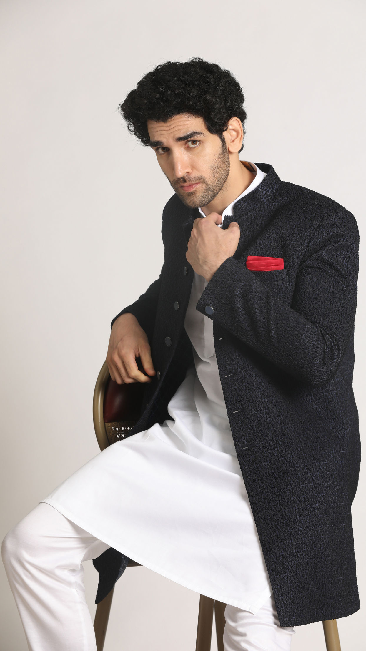 Buy Suave Blue Indo-Western Set Online in India @Manyavar - Indo ...