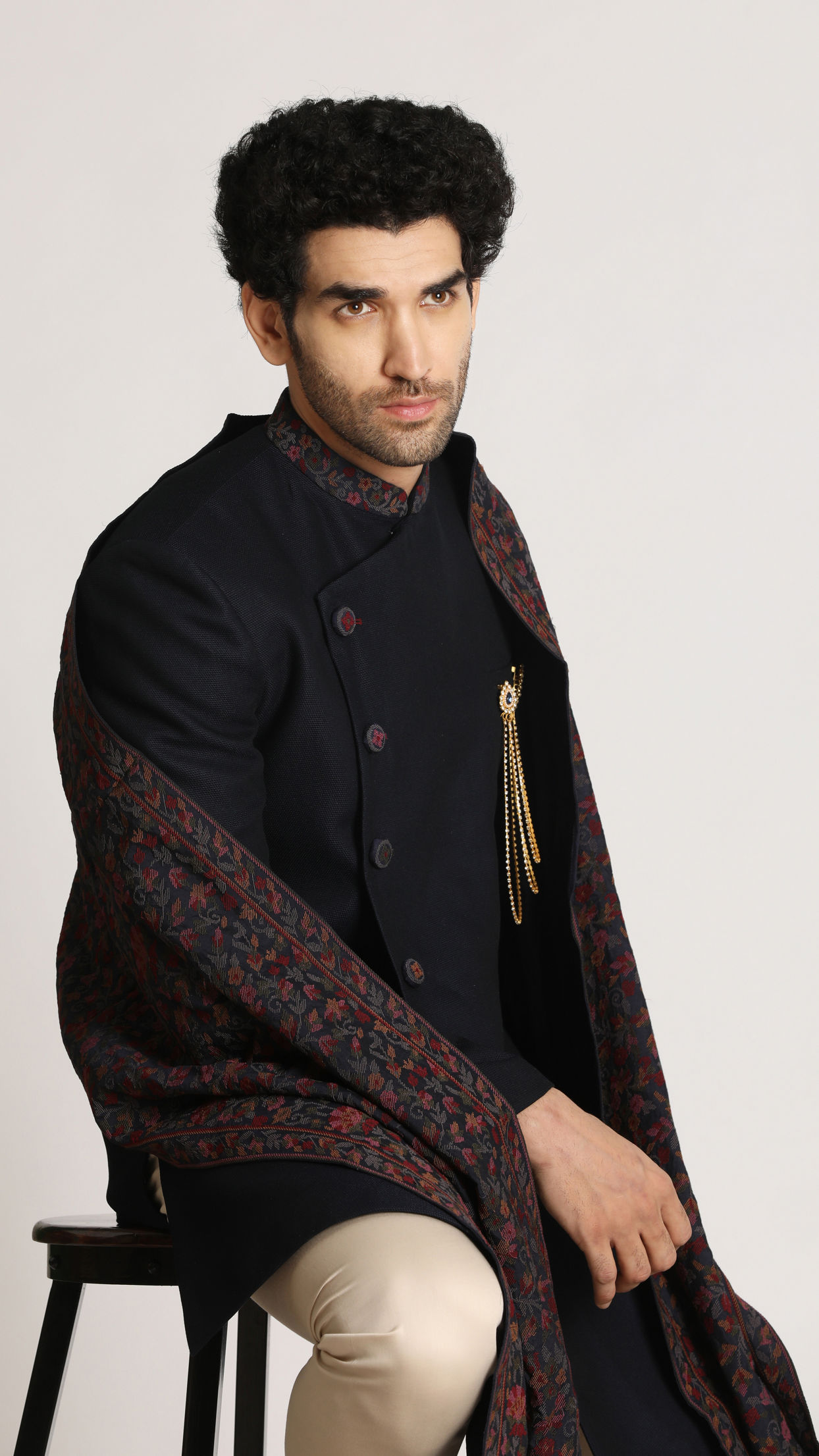 Buy Dark Blue Indo Western With Dupatta Online in India @Manyavar ...