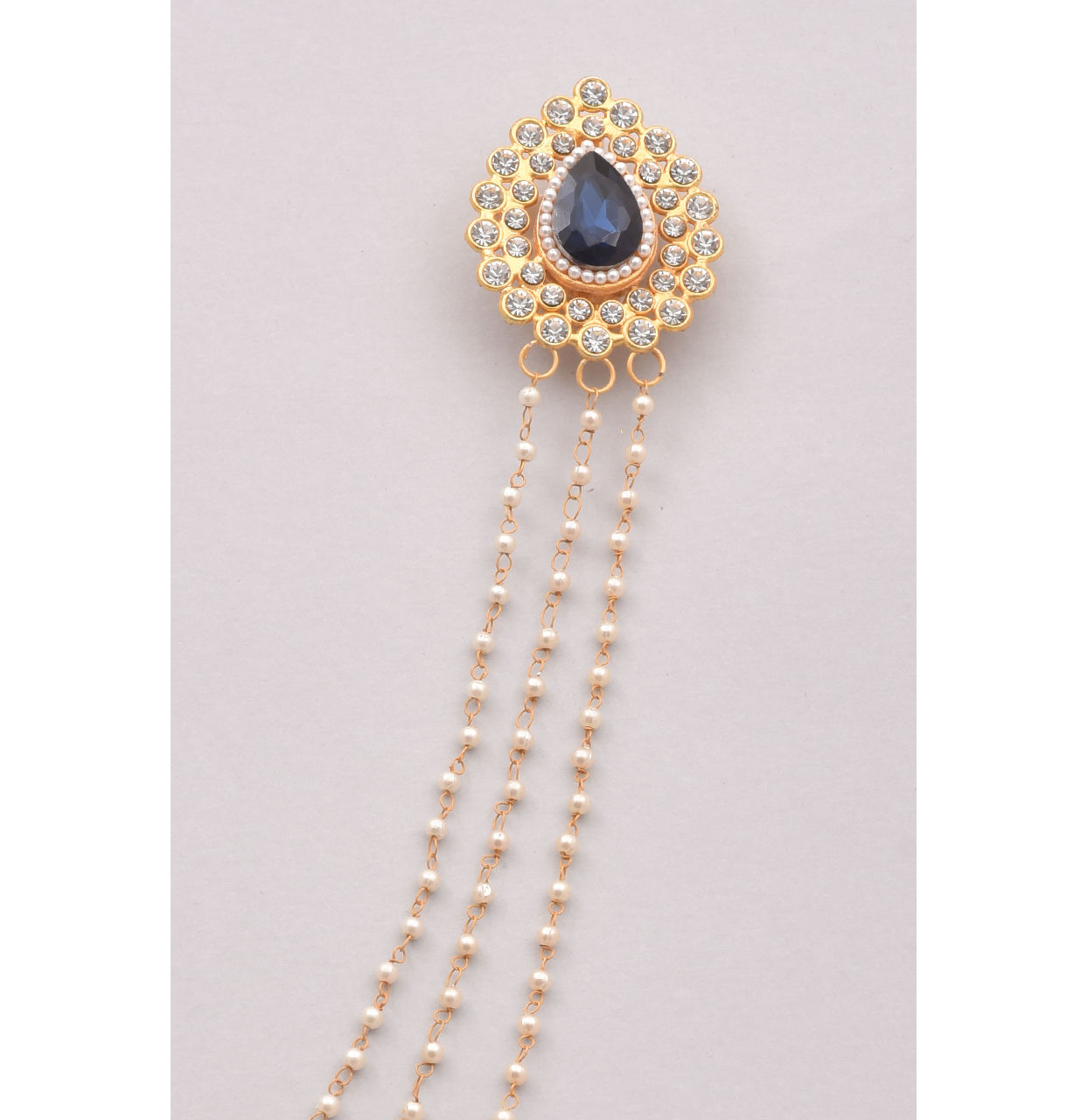 Brooch for Men - Buy Pearl and Stone Studded Blue Brooch Online @Manyavar