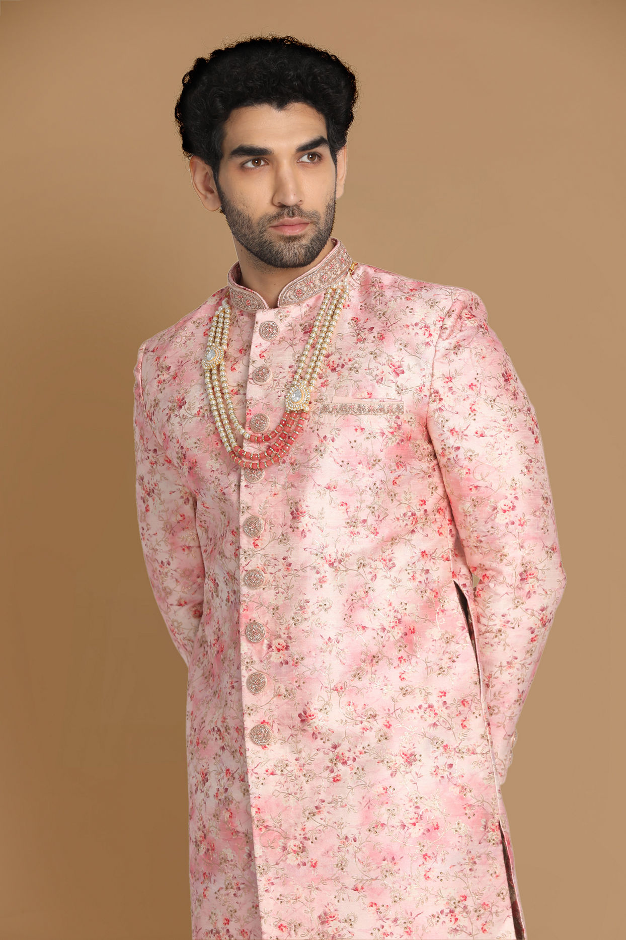 Buy Exquisite Pastel Pink Sherwani Online in India @Manyavar - Sherwani ...