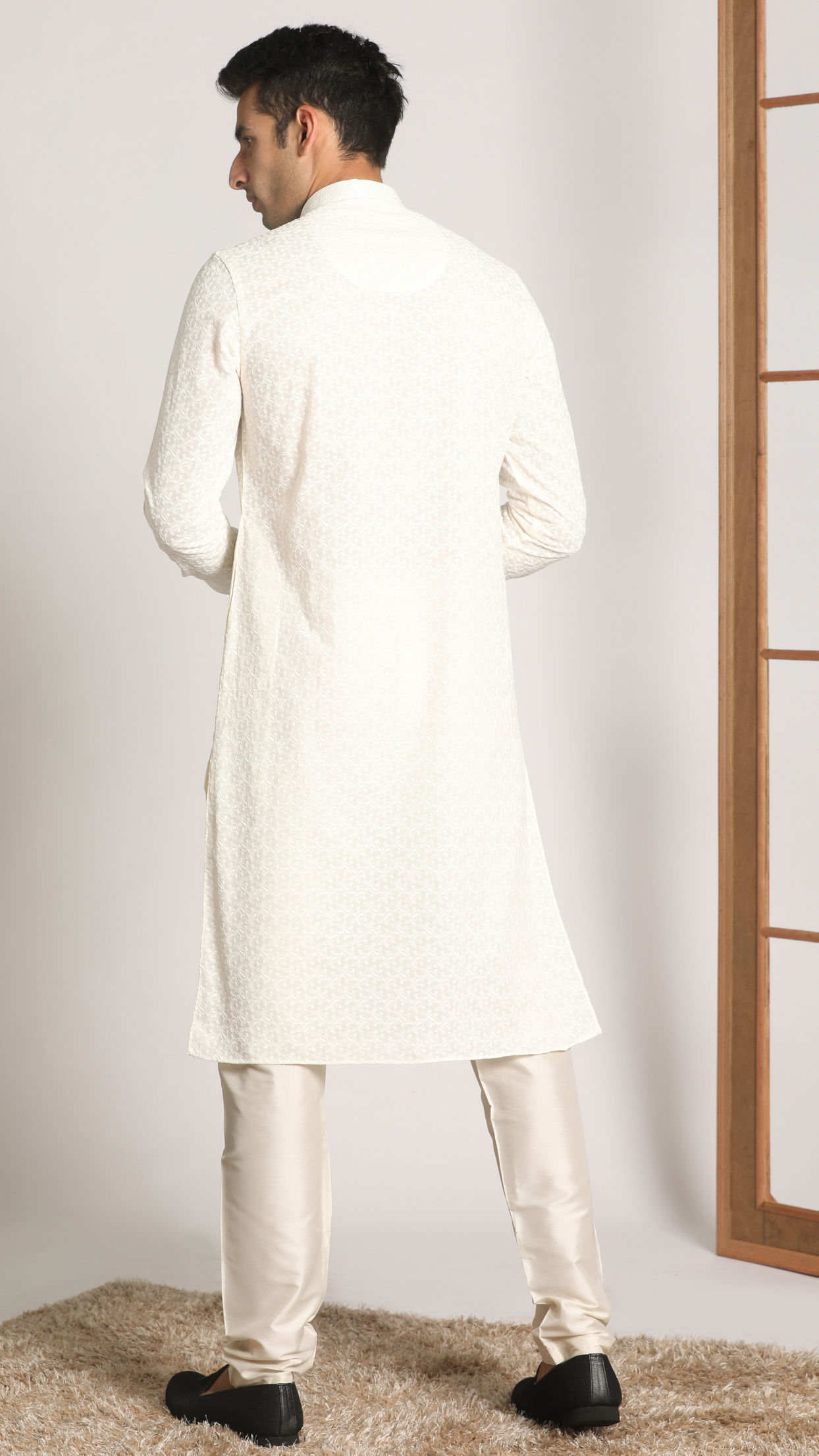 Buy Off White Thread Embroidered Kurta Set Online in India @Manyavar ...