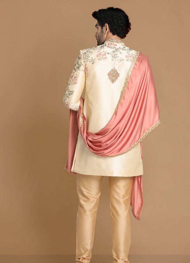 Buy Biscuit Shade Indo Western Set Online in India @Manyavar - Indo ...