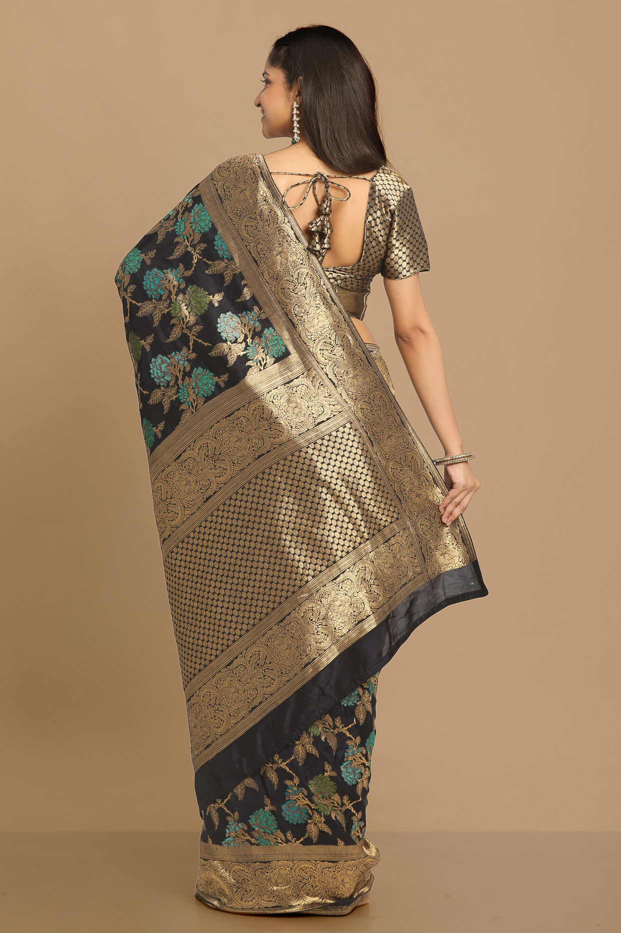 Buy Angelic Indigo Blue Saree Online in India @Mohey - Saree for Women