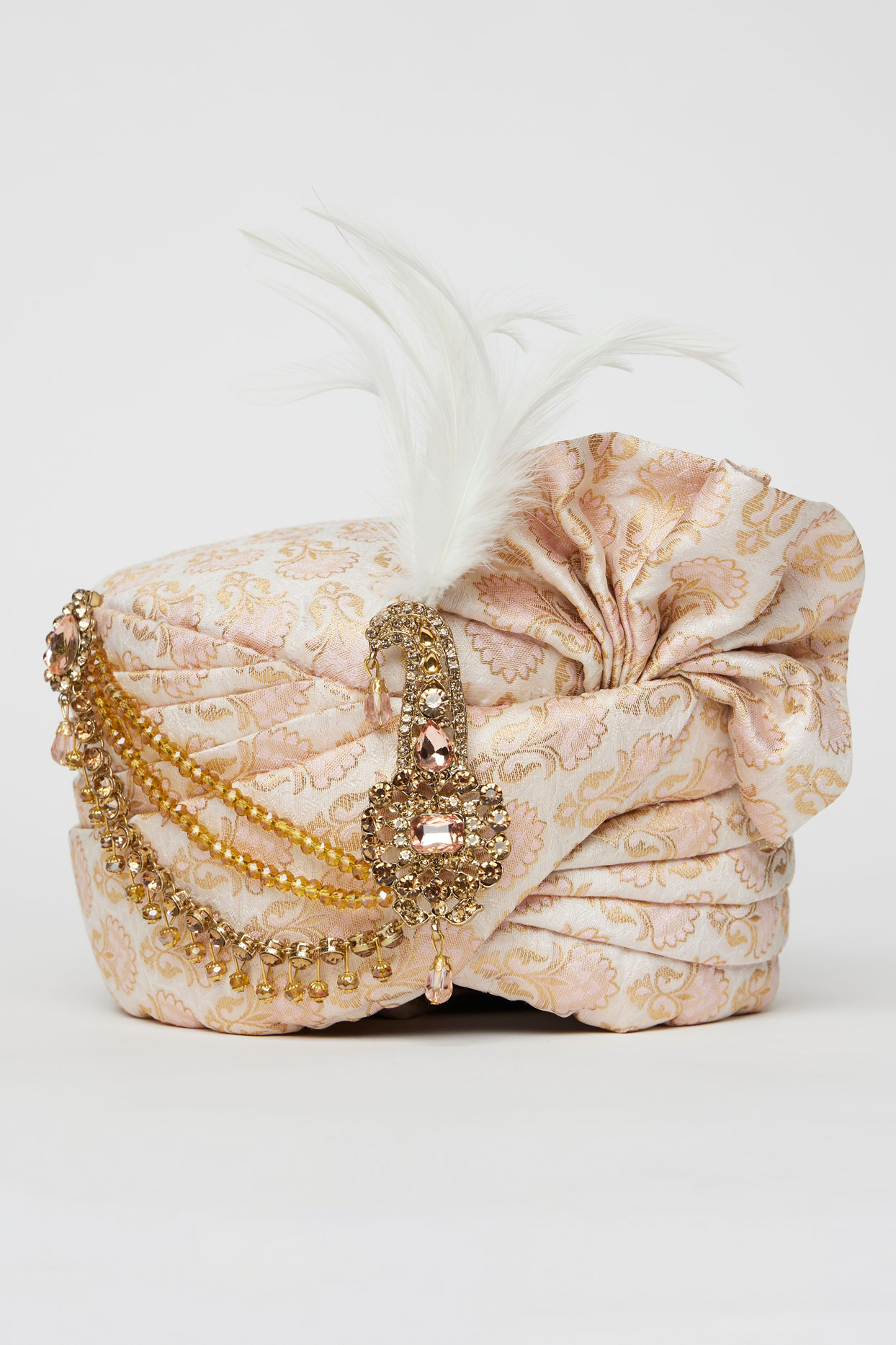 Buy Ivory White Safa with Embellished Peacock Brooch Online in the UK ...