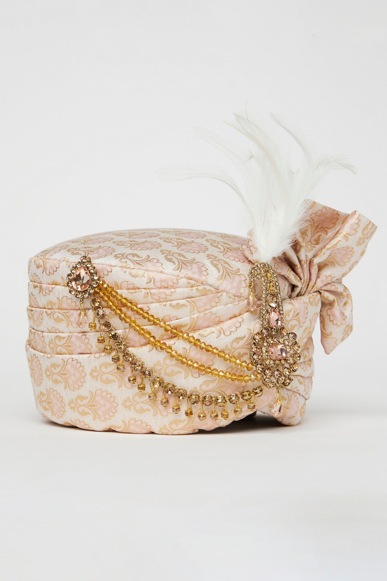 Buy Ivory White Safa with Embellished Peacock Brooch Online in the UK ...