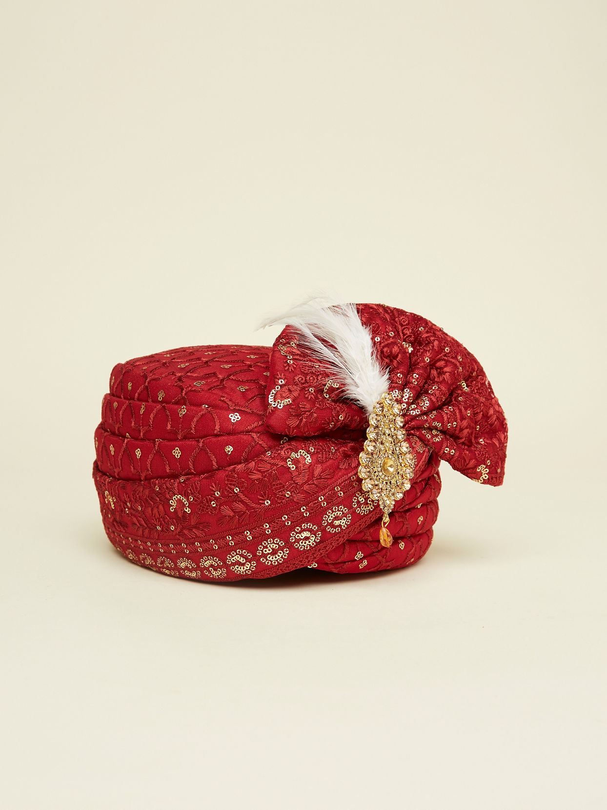 Buy Cherry Red Jaal Patterned Safa Online in India @Manyavar - Safa for Men