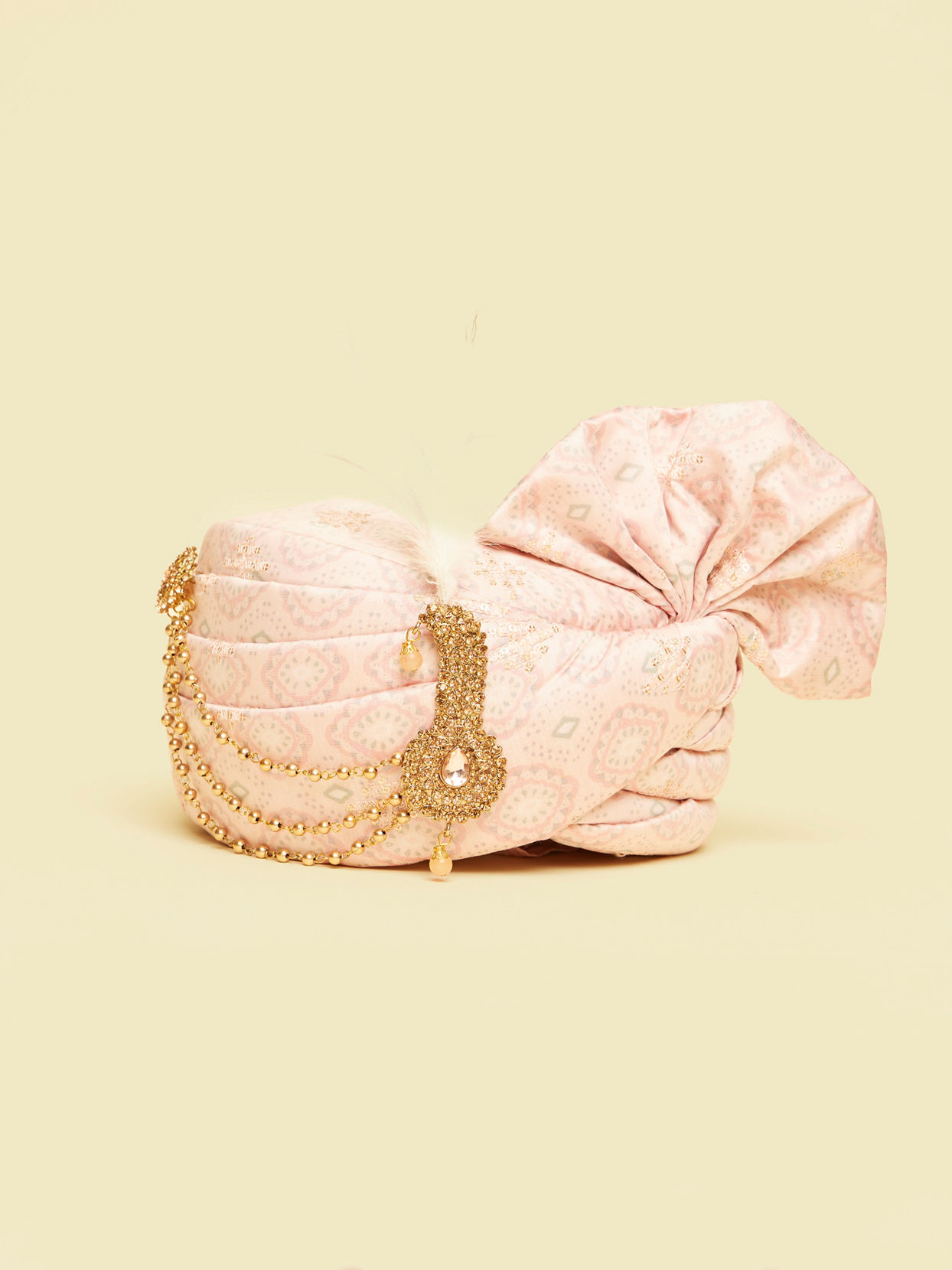 Buy Pink Safa with Embellished Paisley Brooch Online in the USA ...