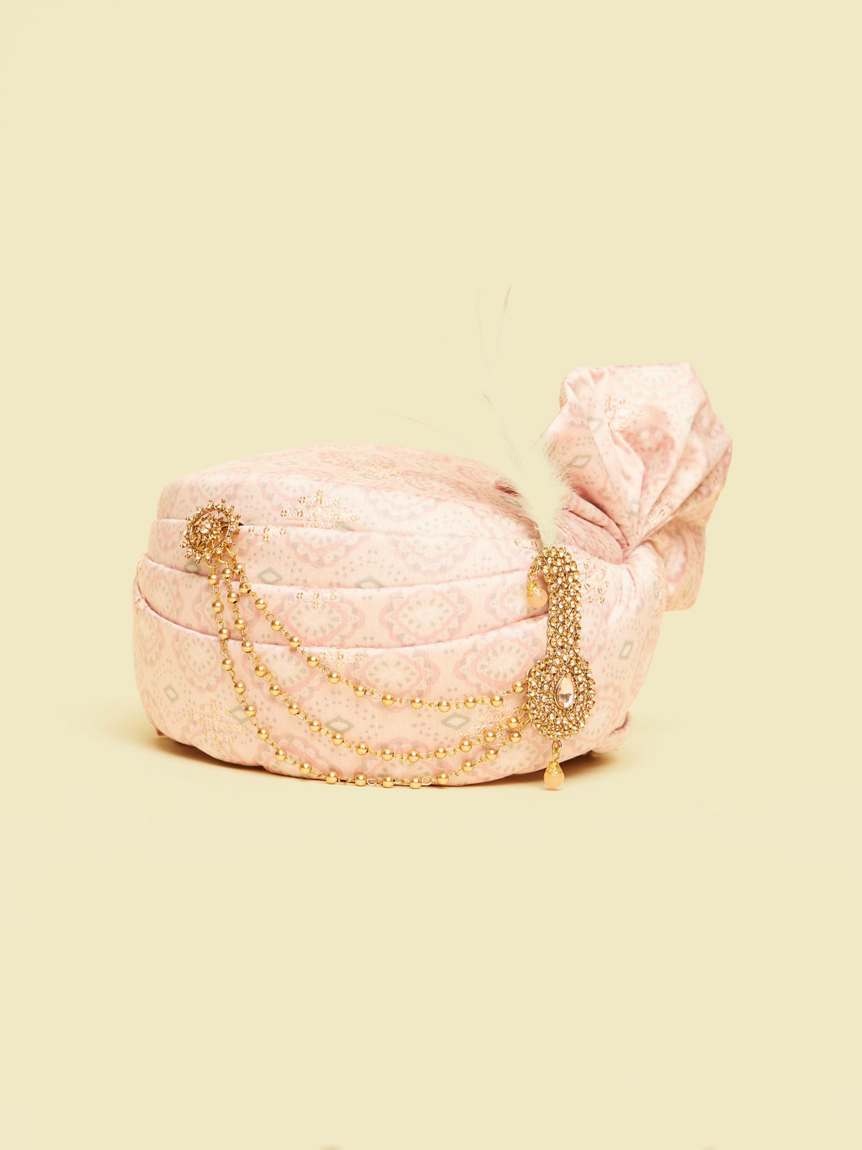 Buy Pink Safa with Embellished Paisley Brooch Online in the USA ...