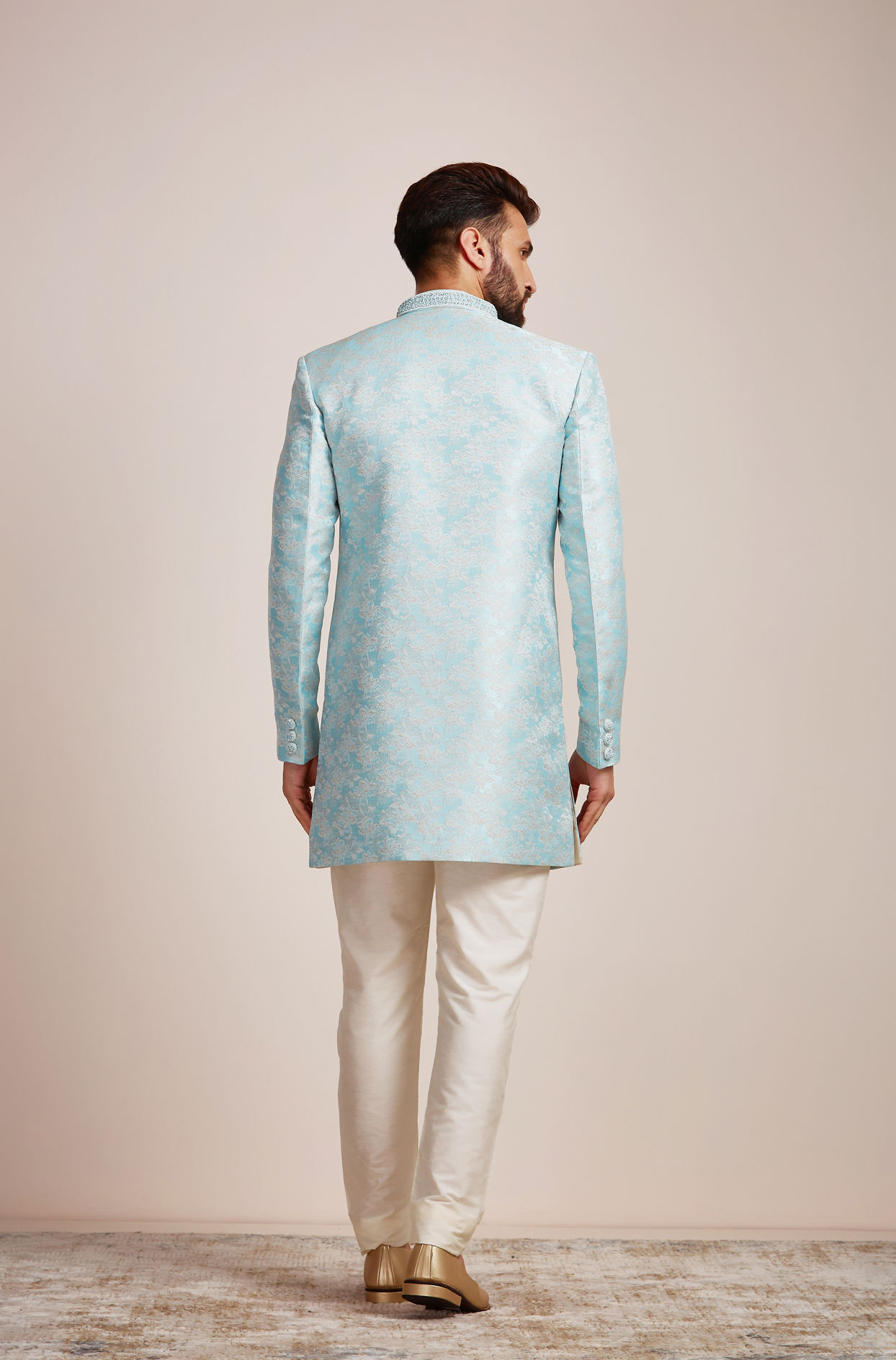 Buy Crystal Blue Indo Western Set Online in India @Manyavar - Indo ...