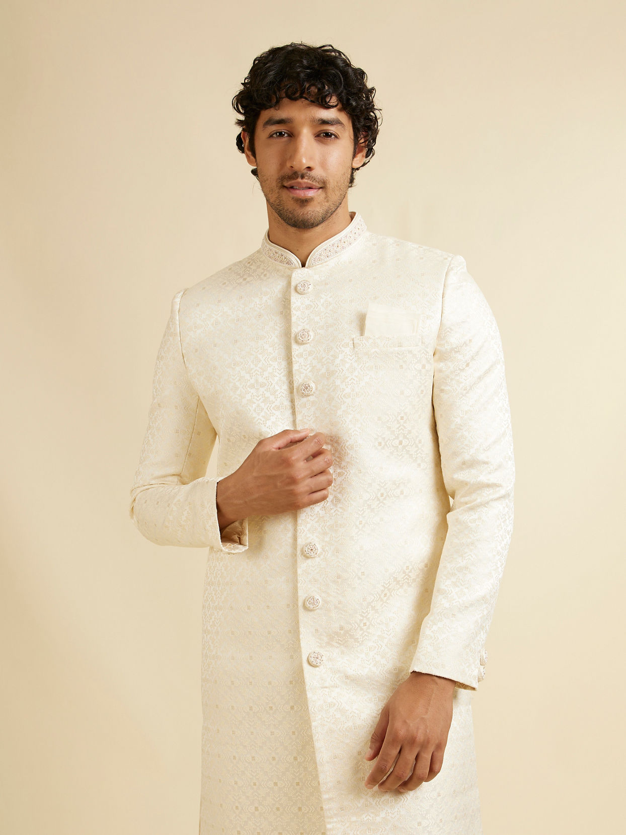 Buy Lush Cream Regale Sherwani Online in the USA @Manyavar - Sherwani ...