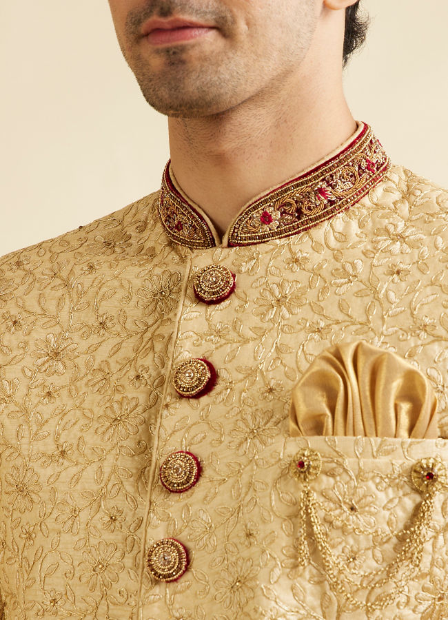 Buy Aristocratic Fawn Color Sherwani Suit Online in India @Manyavar ...