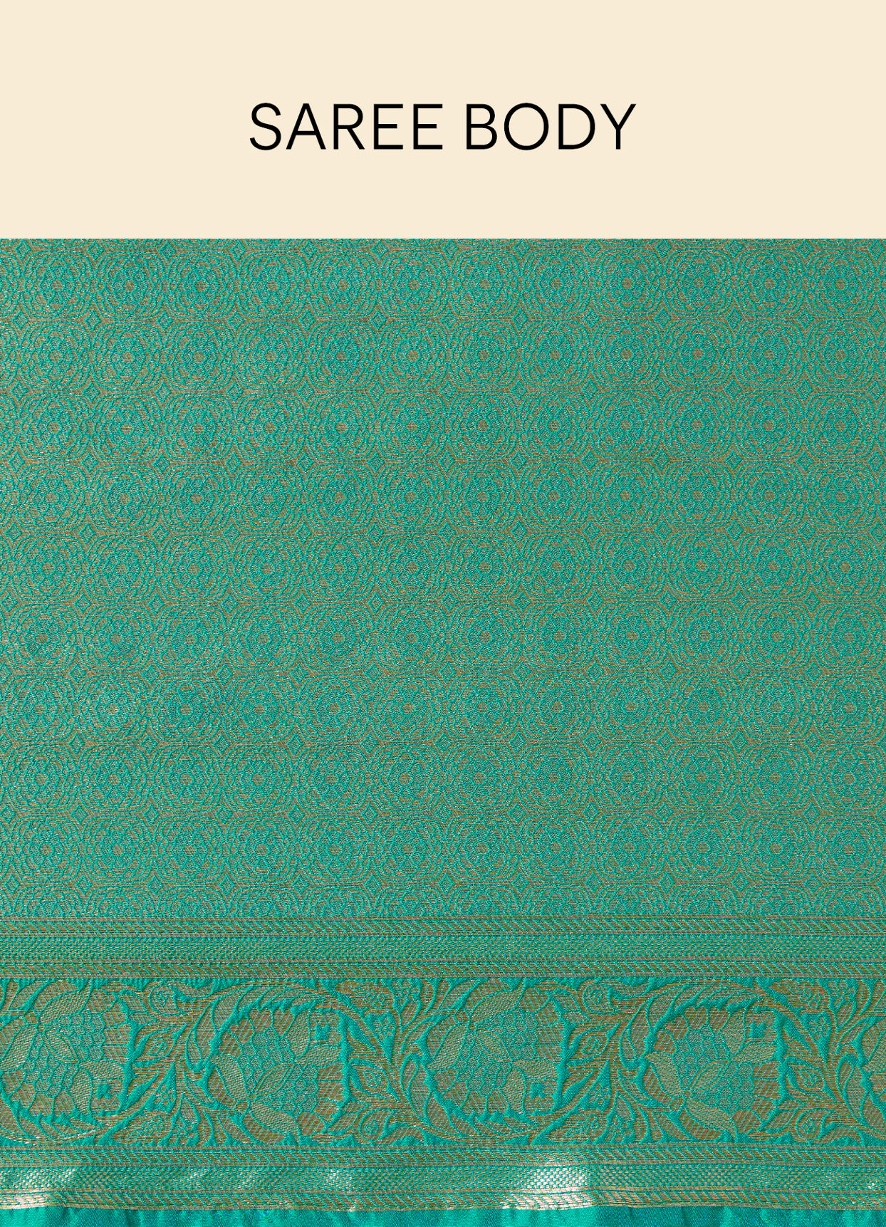 Buy Turquoise Green Saree with Peacock Patterns Online in India @Mohey ...