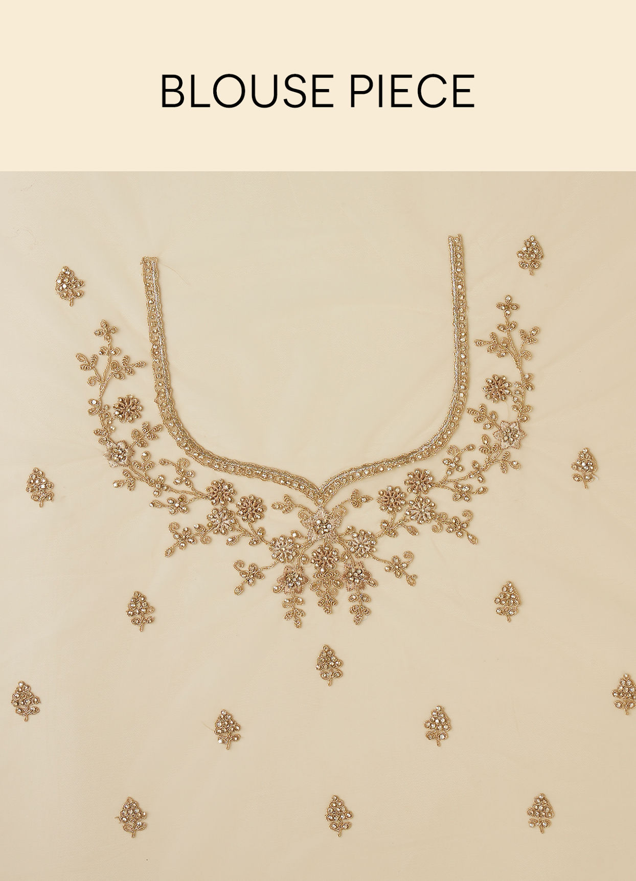 Buy Warm Beige Bel Buti Patterned Stone Work Saree Online in India ...