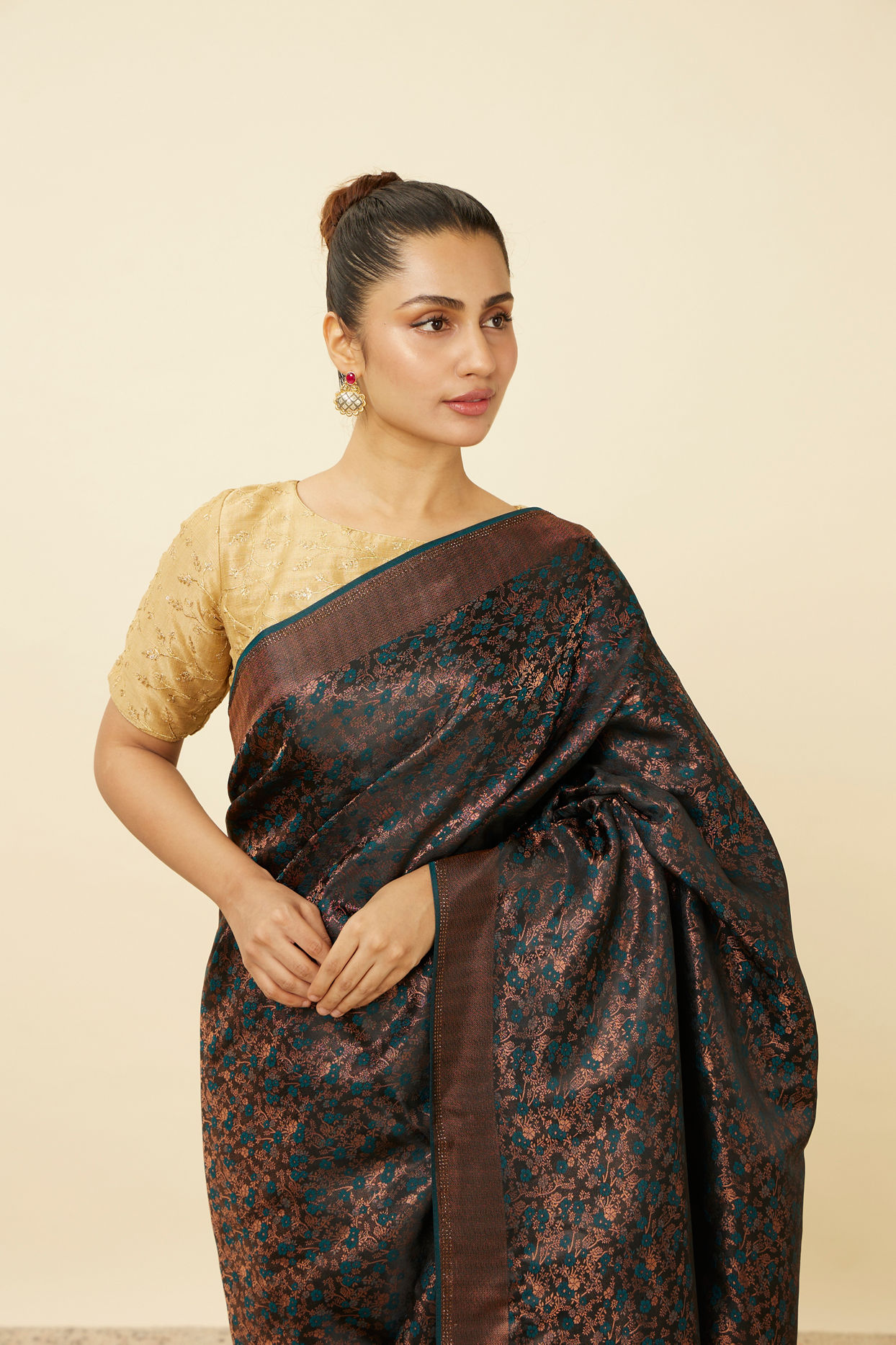 Buy Royal Blue Bel Buti Patterned Saree Online in India @Mohey - Saree ...