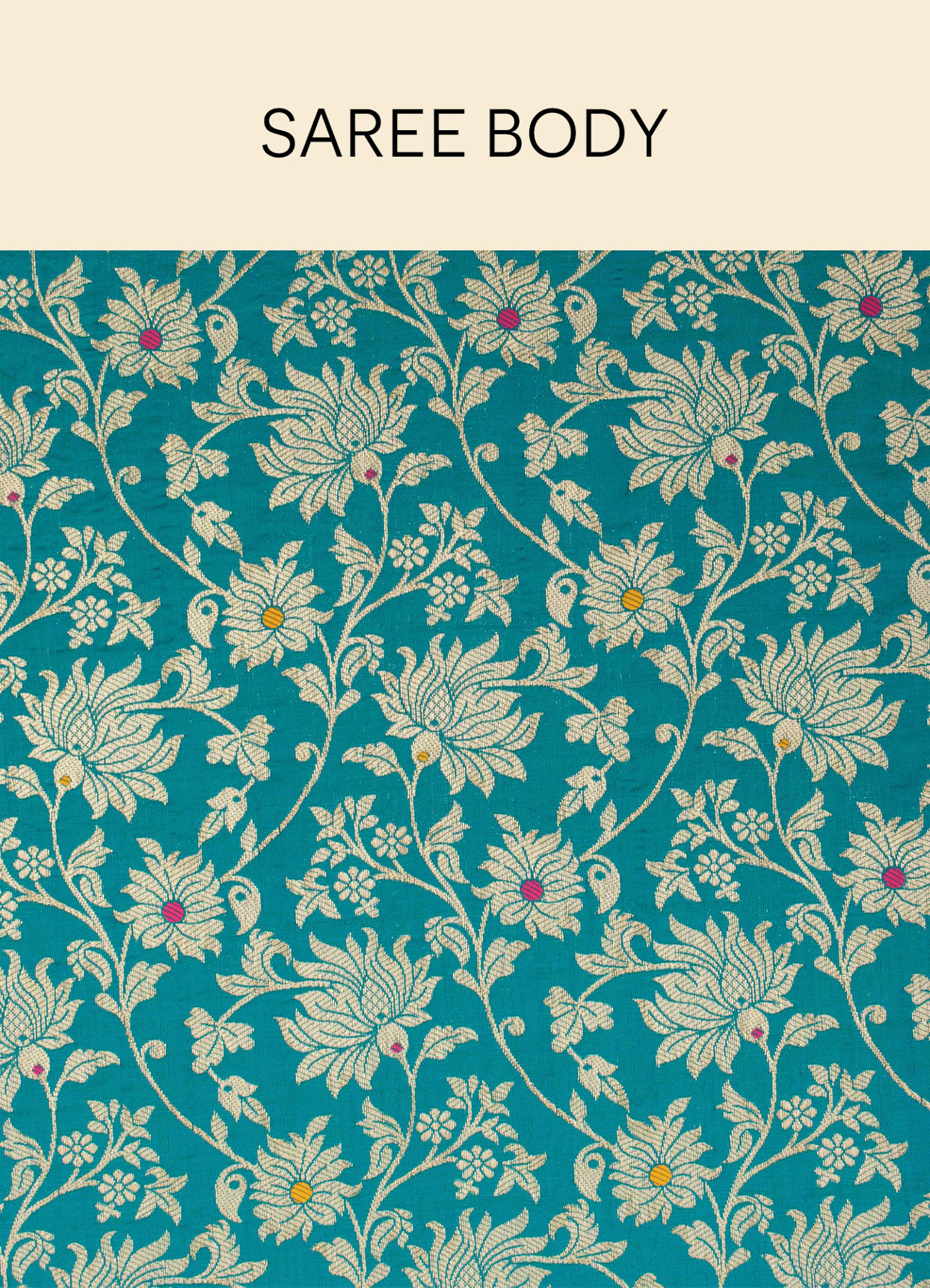 Buy Emerald Green Bel Buti Patterned Saree Online in India @Mohey ...