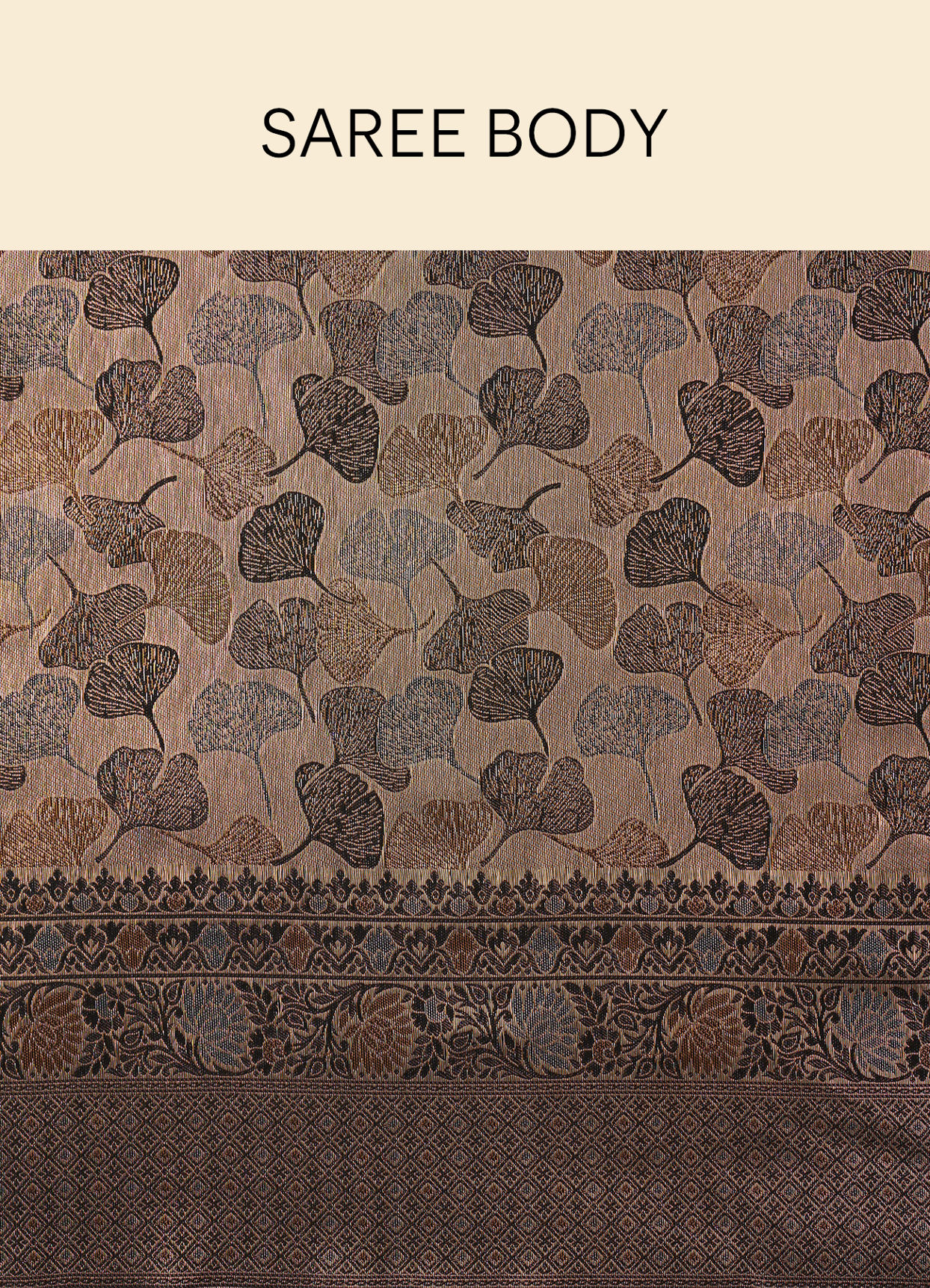 Buy Midnight Black Lotus Leaf Patterned Saree Online in India @Mohey ...