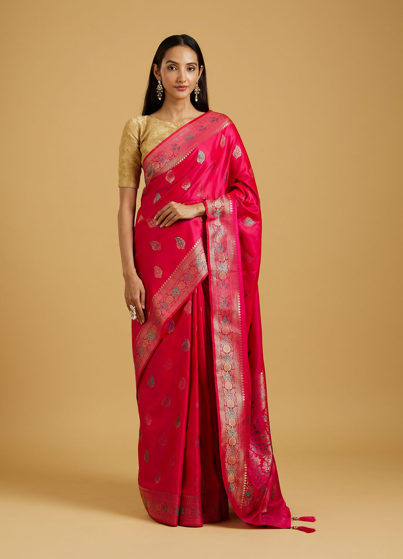 Buy Elegant Rani Silk Saree Online in India @Mohey - Saree for Women