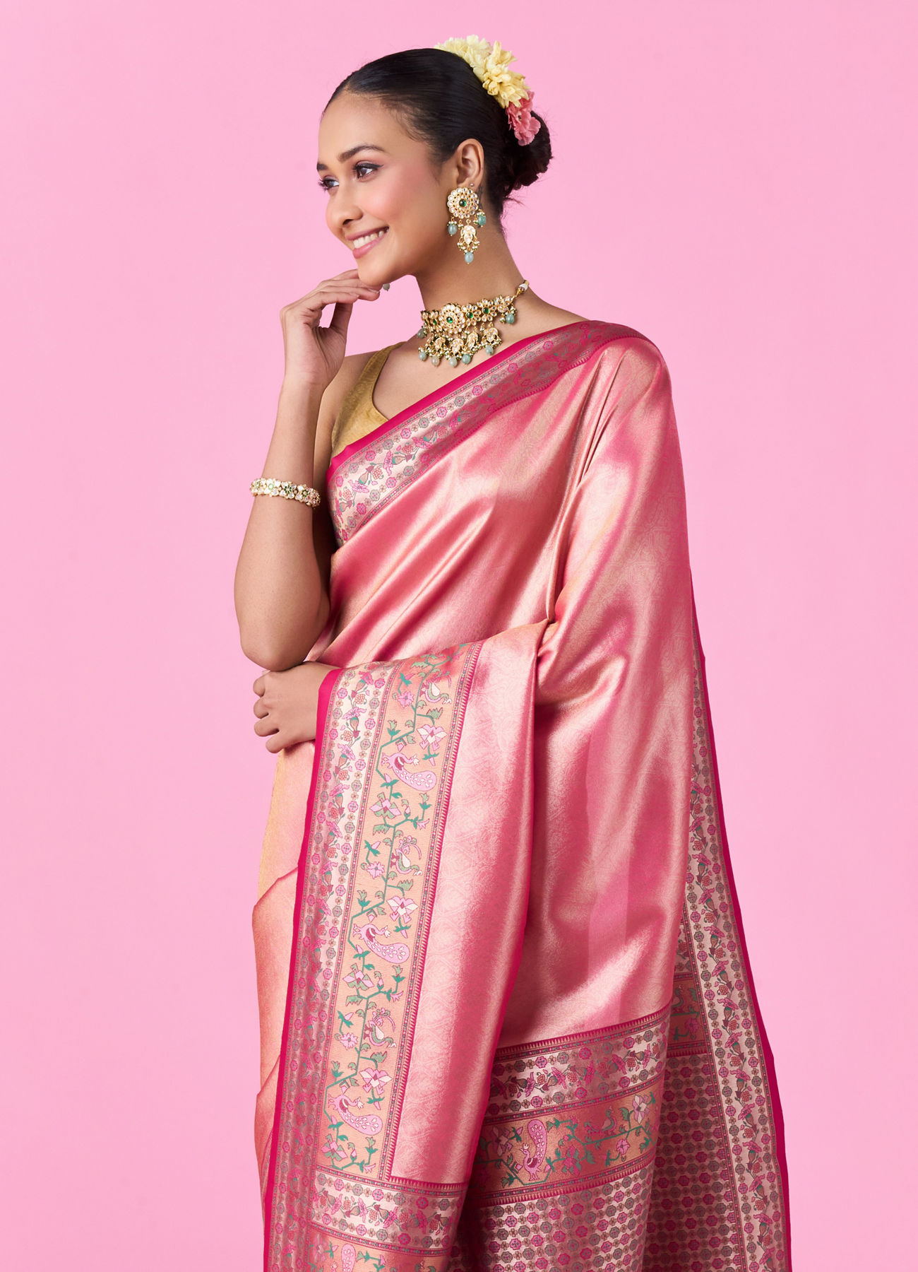 Buy Rani Pink Opulence Banarasi Saree Online in Australia @Mohey ...