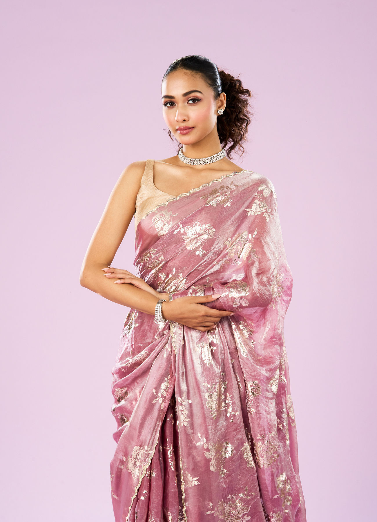 Buy Regal Pink Elegance Saree Online in India @Mohey - Saree for Women