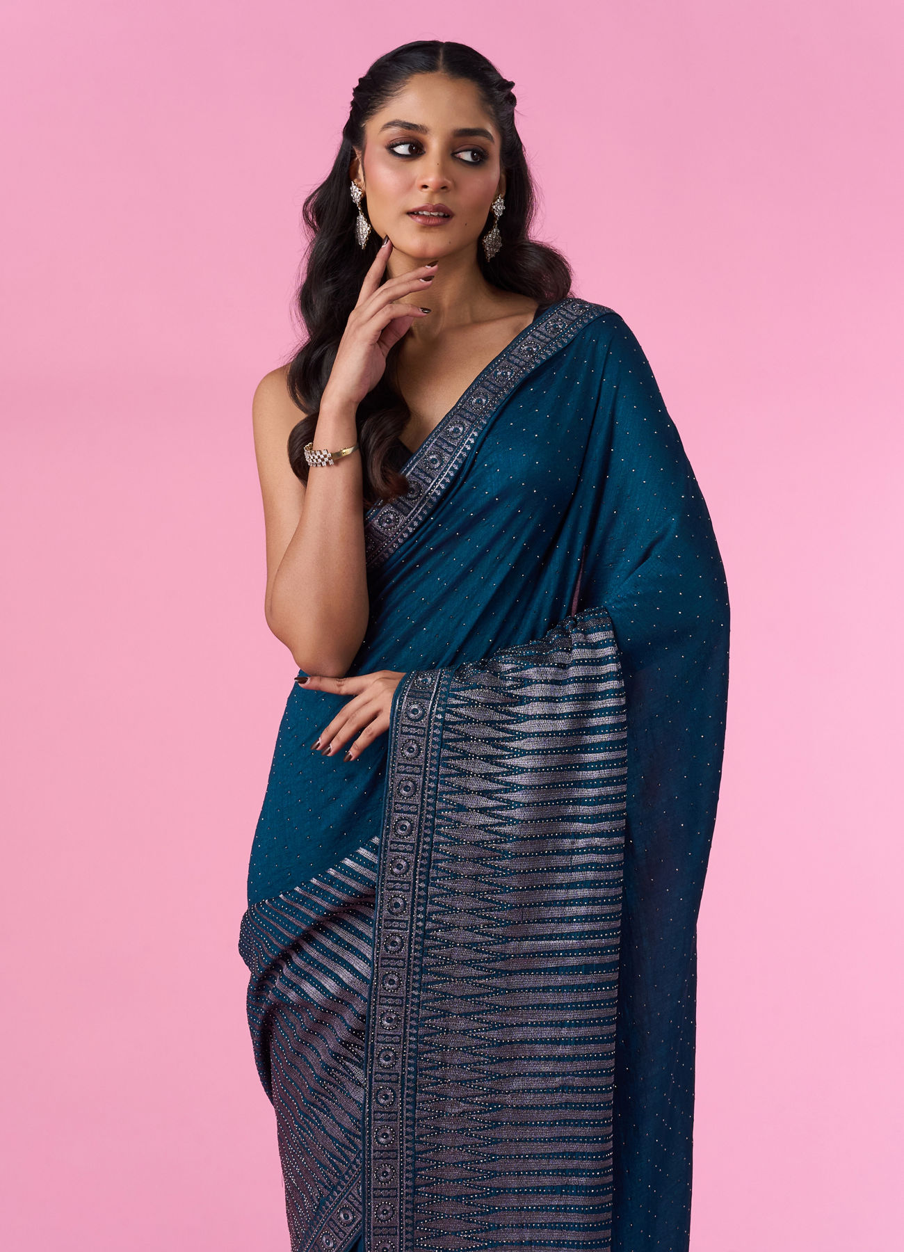 Buy Blue Enchantress Silk Saree Online in India @Mohey - Saree for Women