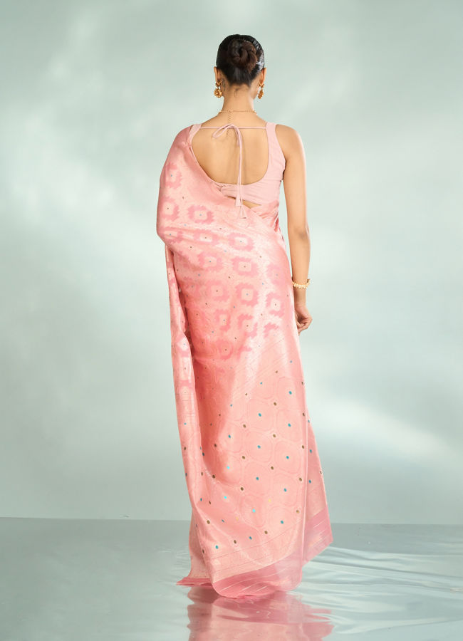 Buy Elegant Pink Saree Online in the USA @Mohey - Saree for Women