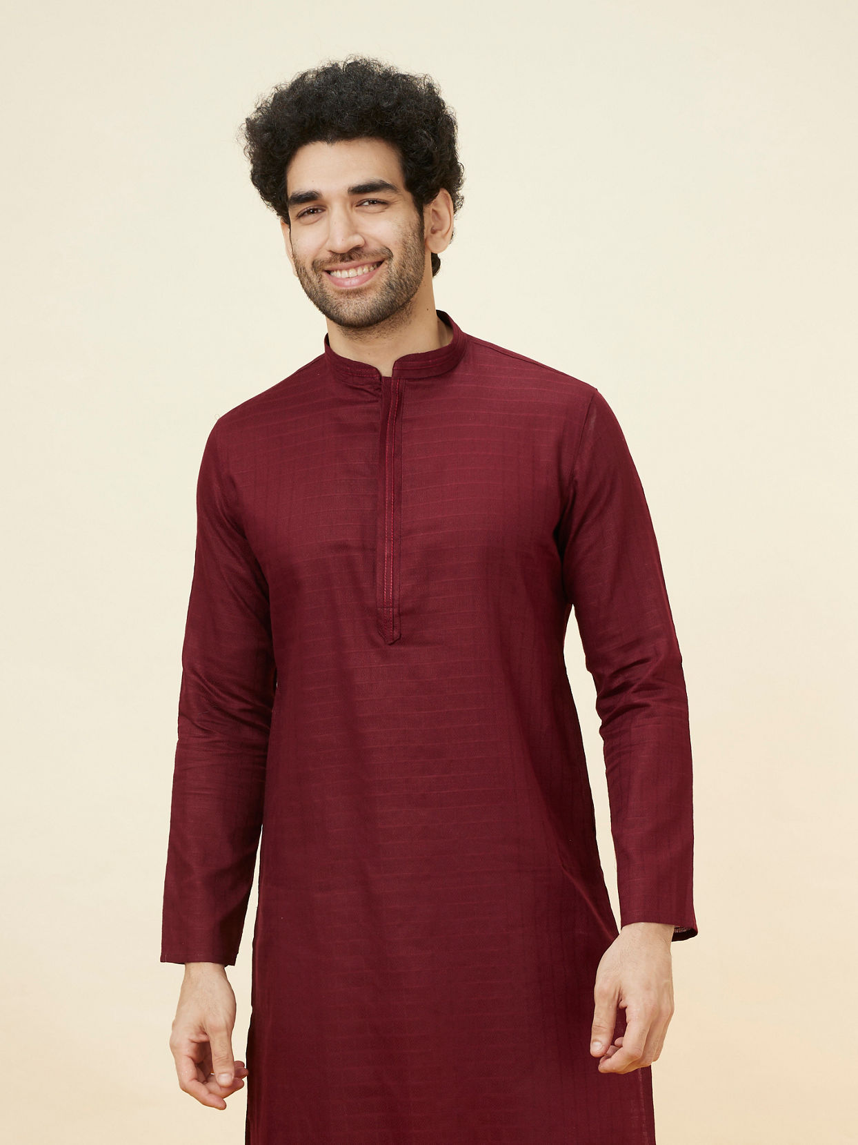 Buy Maroon Self Patterned Classic Kurta Set Online in India @Manyavar ...