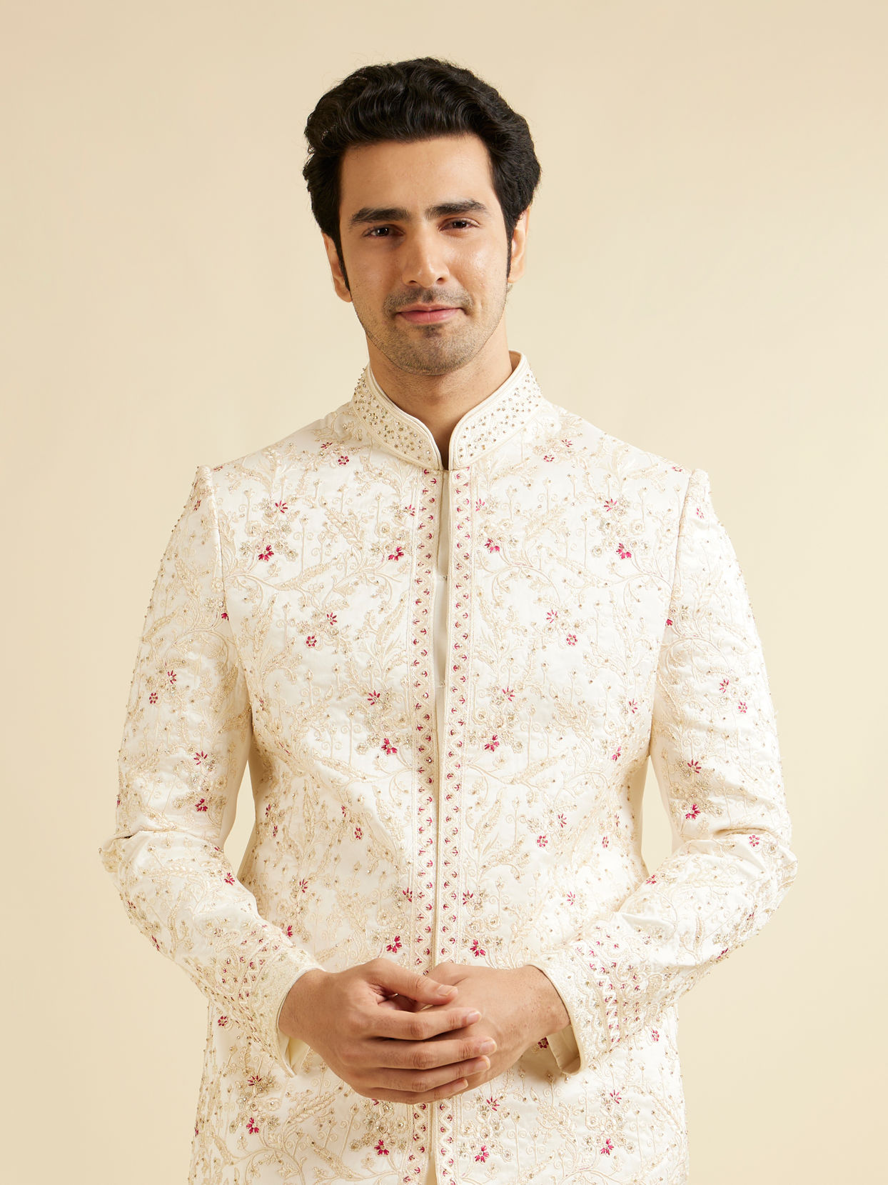 Buy Radiant Warm White Sherwani Online in India @Manyavar - Sherwani ...