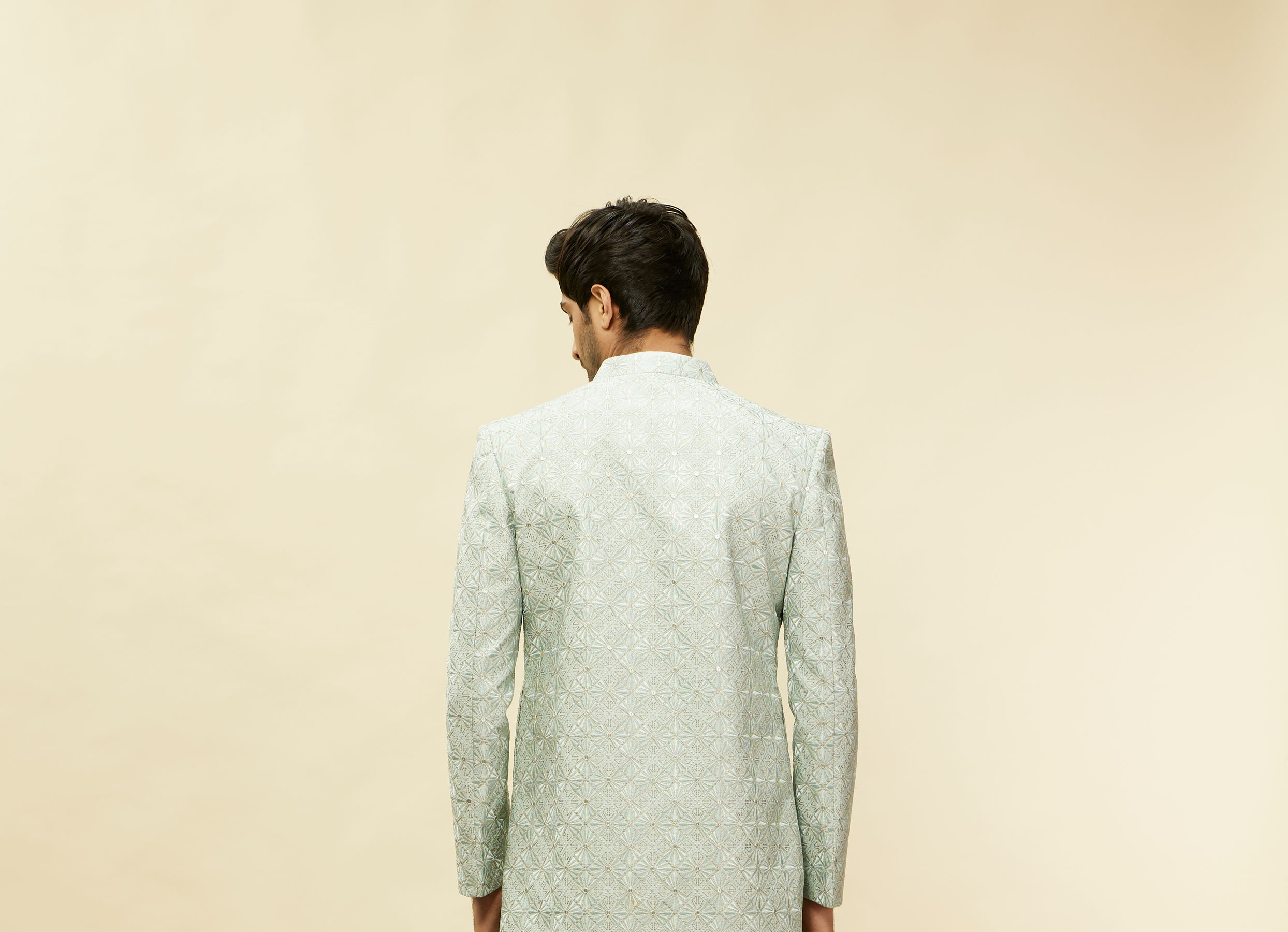 Buy Light Blue Diamond Detailing Indo Western Set Online in the USA ...